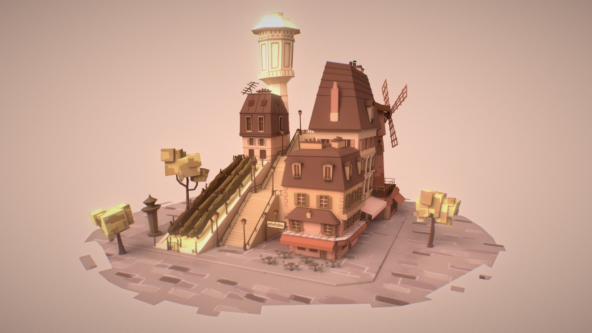 Ecocity_Montmartre_V1 - 3D model by Atelier_Daruma [e2e7002] - Sketchfab