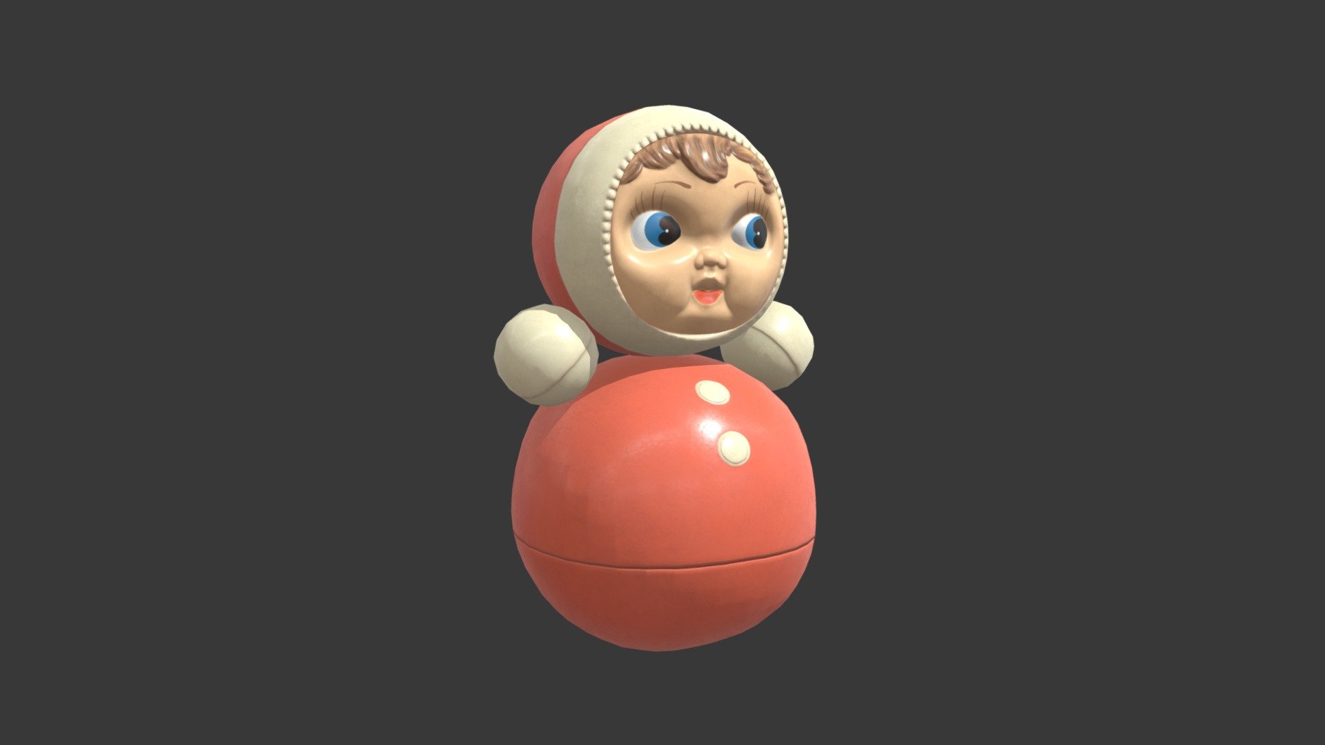 Soviet Roly-Poly Toy Lowpoly "Nevaliashka" - 3D model by shura ...
