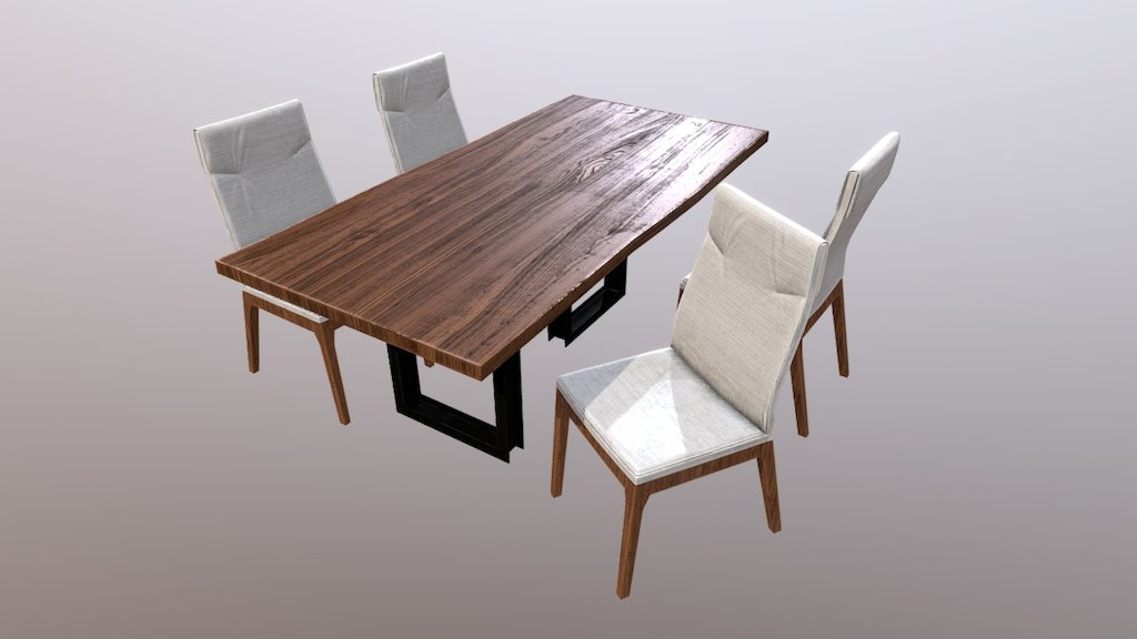 Table and chairs - 3D model by 3diz-art [e2eb40e] - Sketchfab