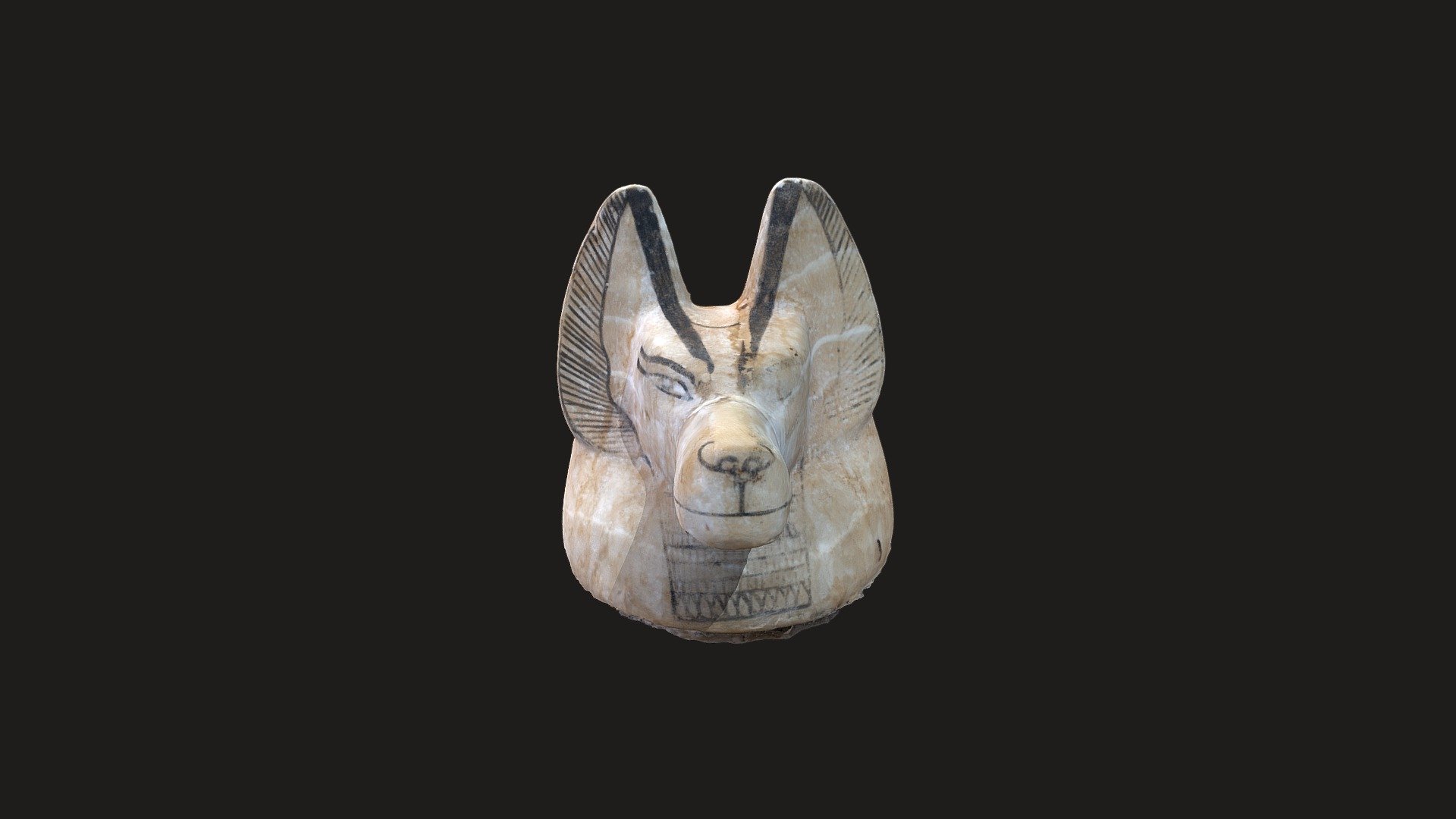 Head of Jackal, part of alabaster Canopic Jar - 3D model by iuegypt ...