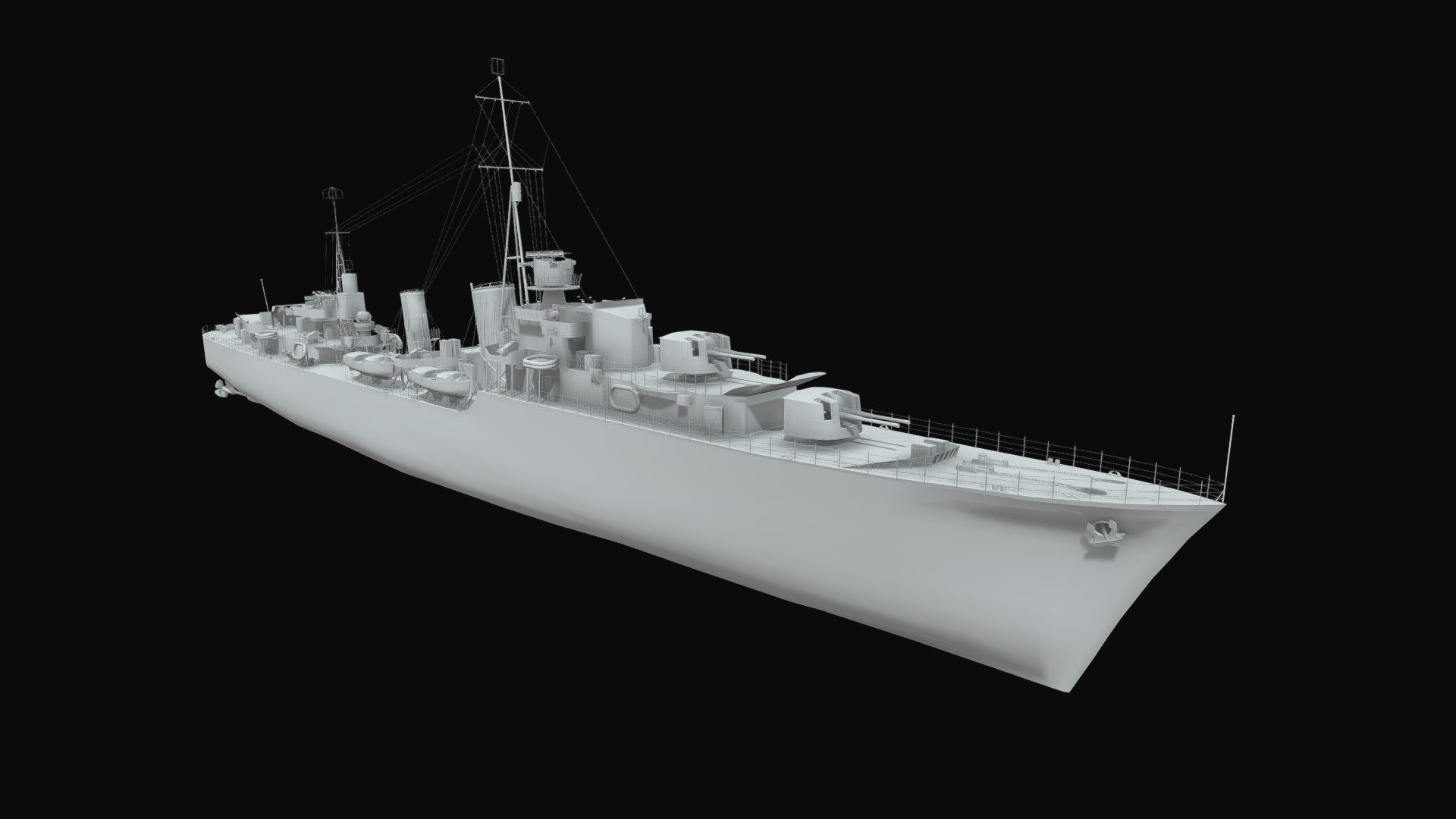 HMCS Haida - 3D model by rpratt (@Swanky_Spitfire) [e2f548d] - Sketchfab