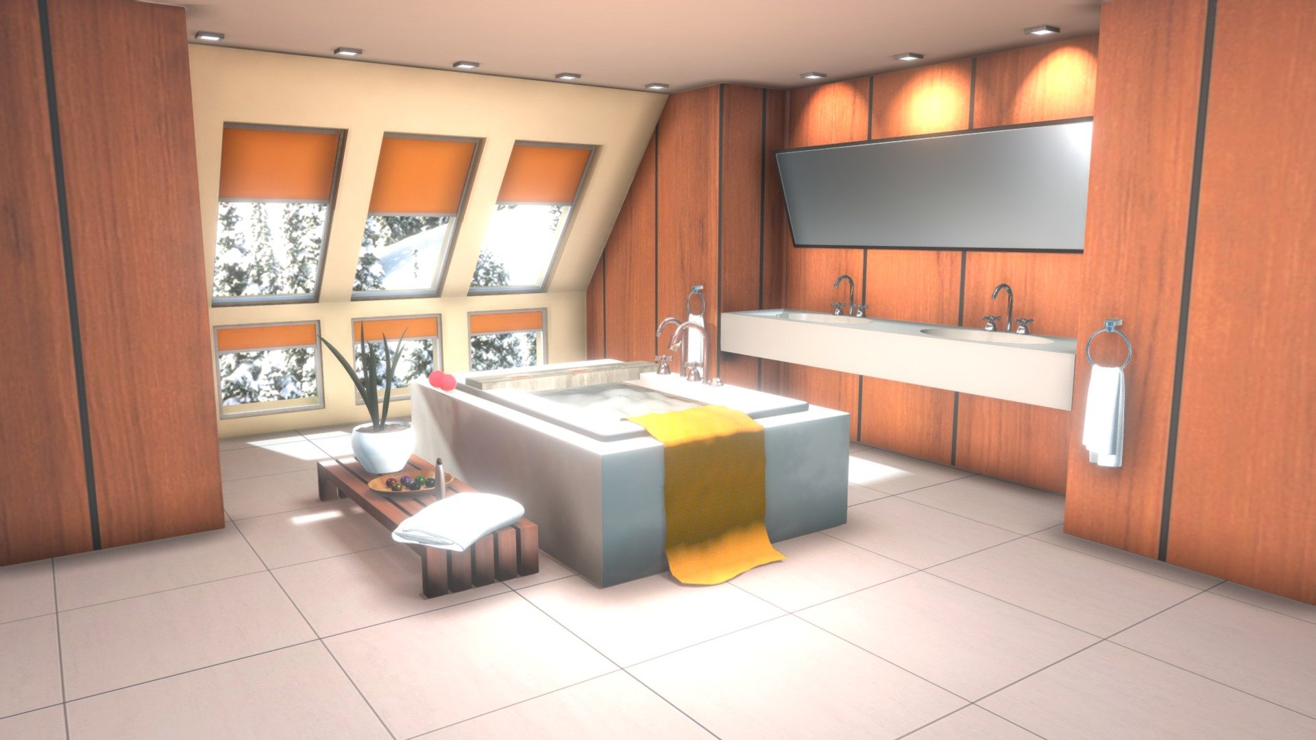 Luxury Bathroom VR Skyroom - Buy Royalty Free 3D model by 3dia [e2f5e5c ...