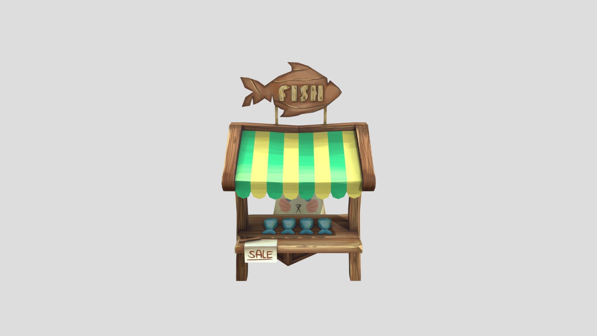 Hand-painted Stylized Fish Shop - 3D model by smolwert [e2fc9cd ...