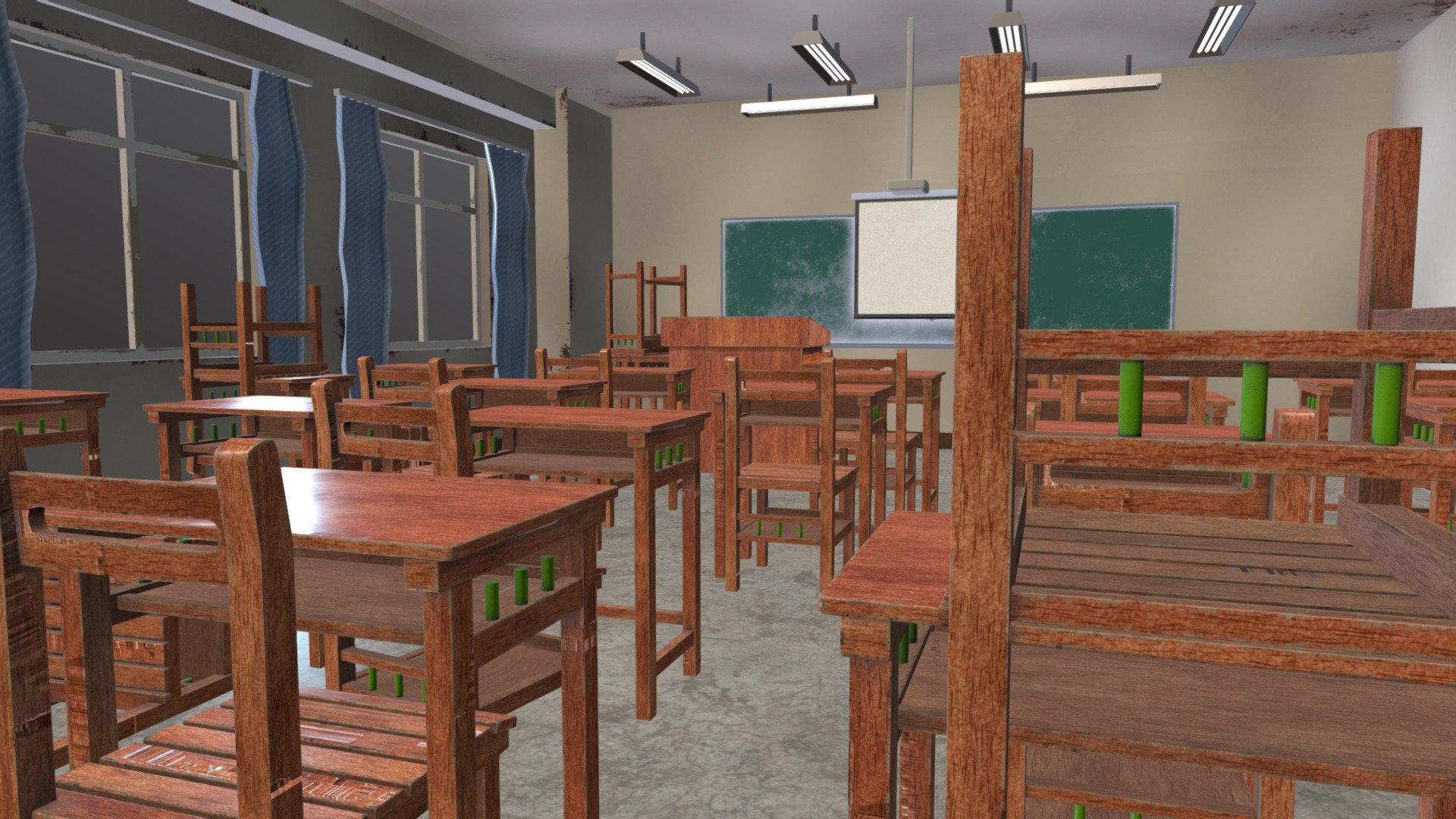 Taiwanese Primary School Classroom - 3D model by SIUWAI [e31073b ...