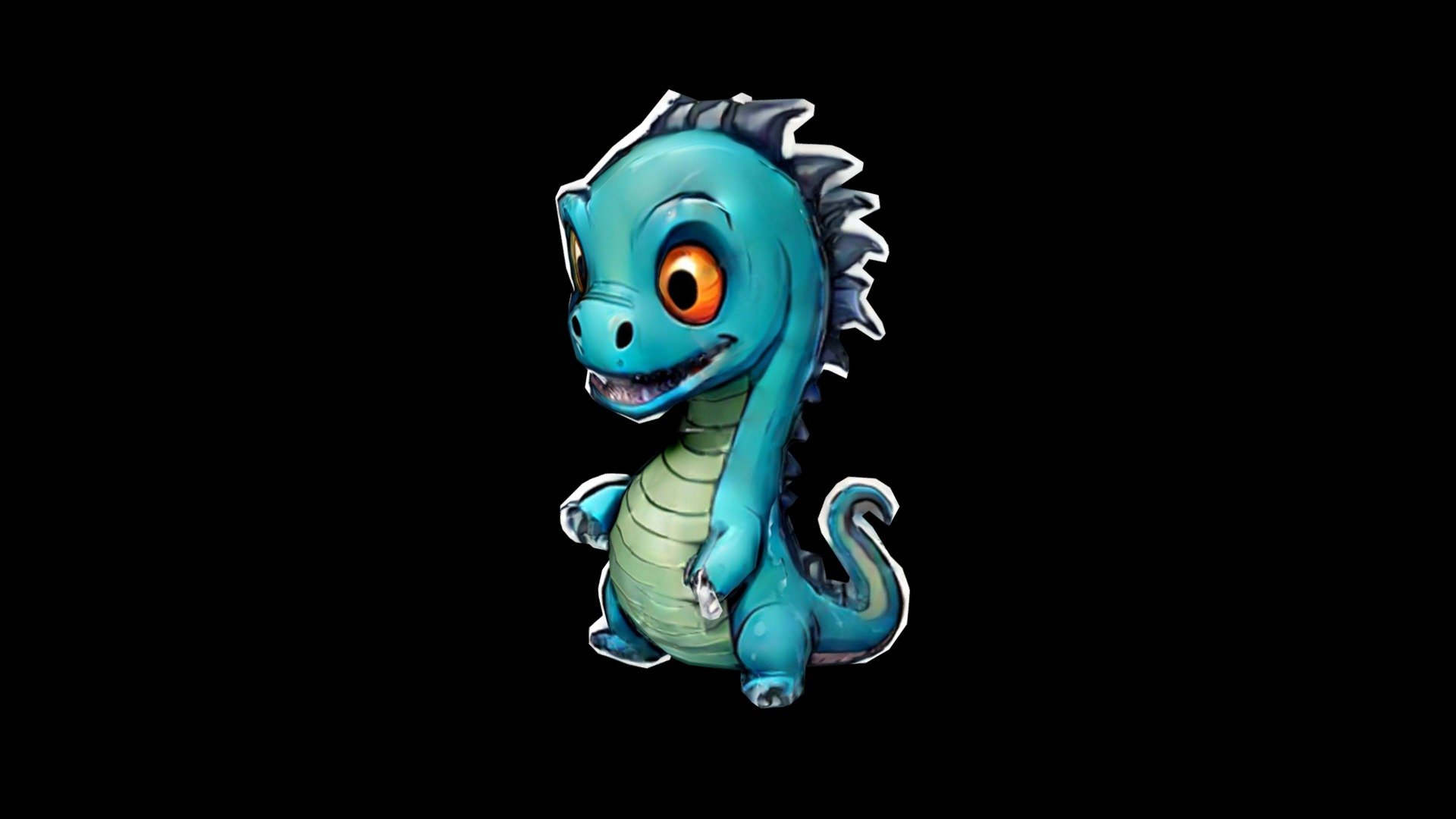 Colorful and animated blue dragon, standing conf - Download Free 3D ...