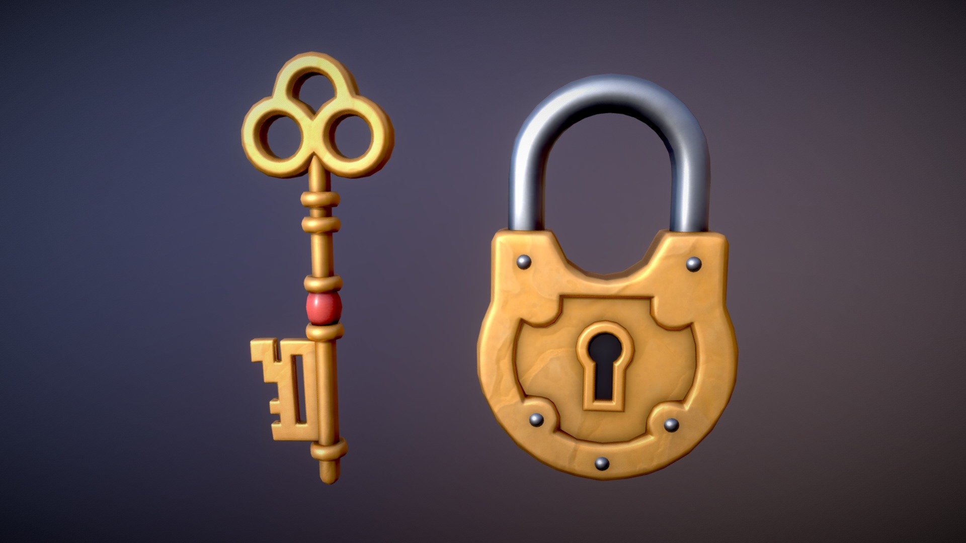 Stylized Key and Lock - 3D model by Ashberry Arts (@AshberryArts ...