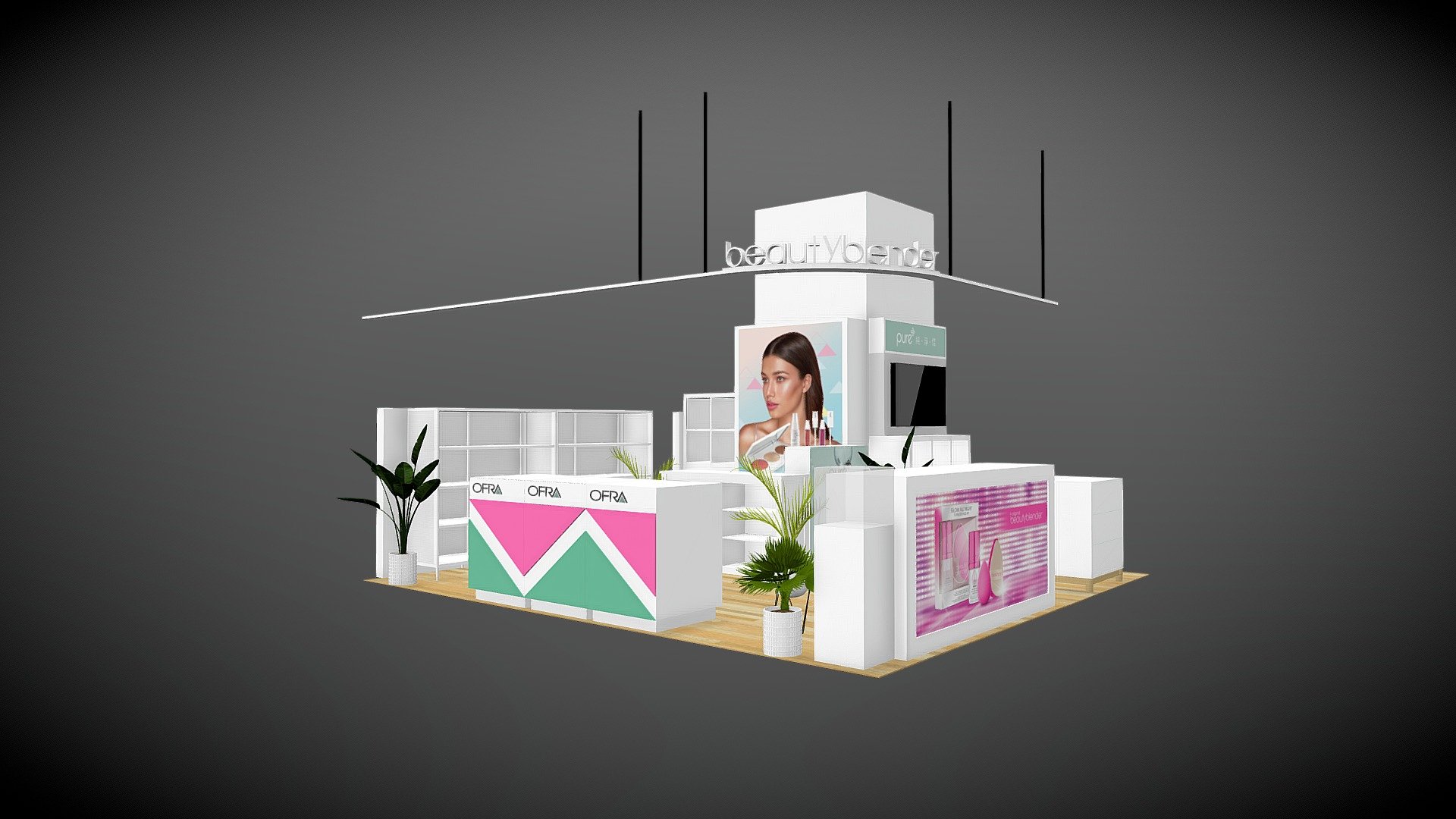 Cosmetic Display Counter - 3D model by Yvonneyeh [e313f28] - Sketchfab