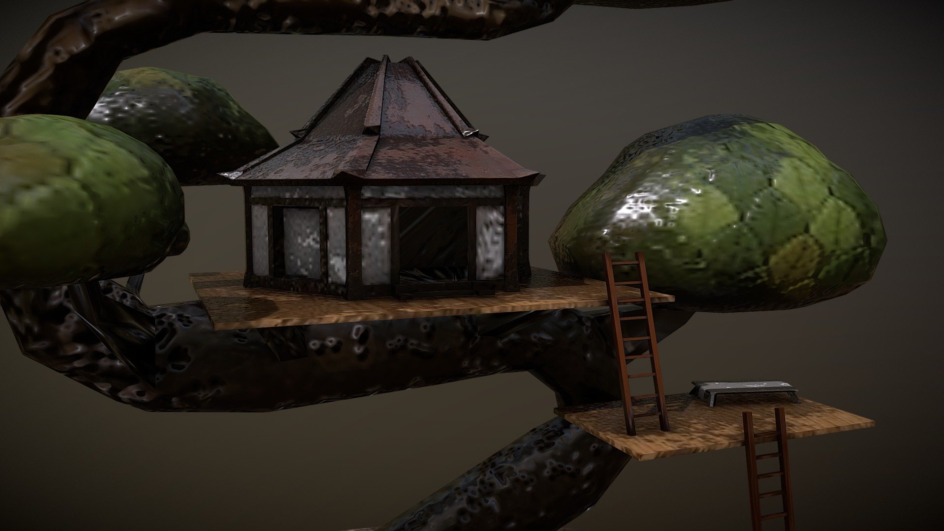 Bonsai Pot Treehouse - 3D model by jadeizm [e31c720] - Sketchfab