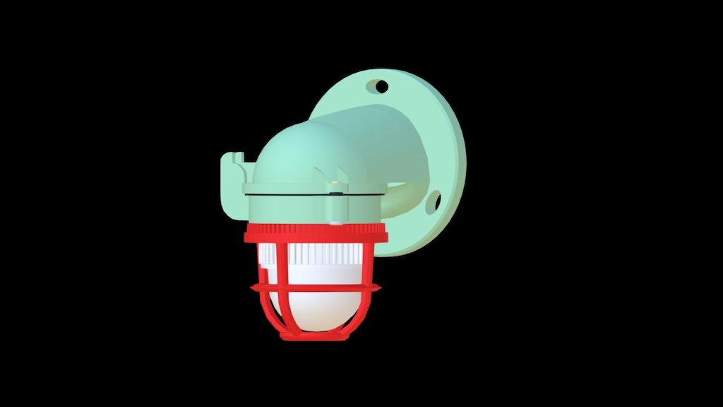 SOP LED WALL LAMP WITH RED GUARD IP56 - 3D model by BH-eStore [e31dfb5 ...