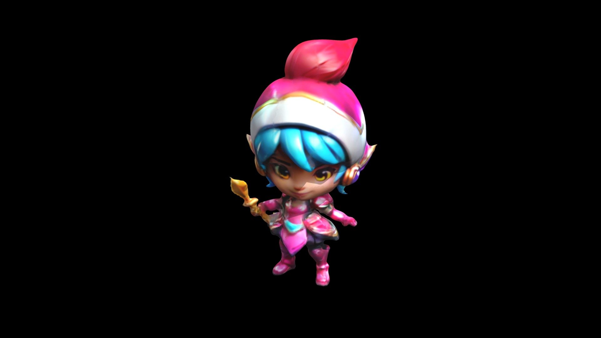 Animated Disney Princess in a pink armor holding - Download Free 3D ...