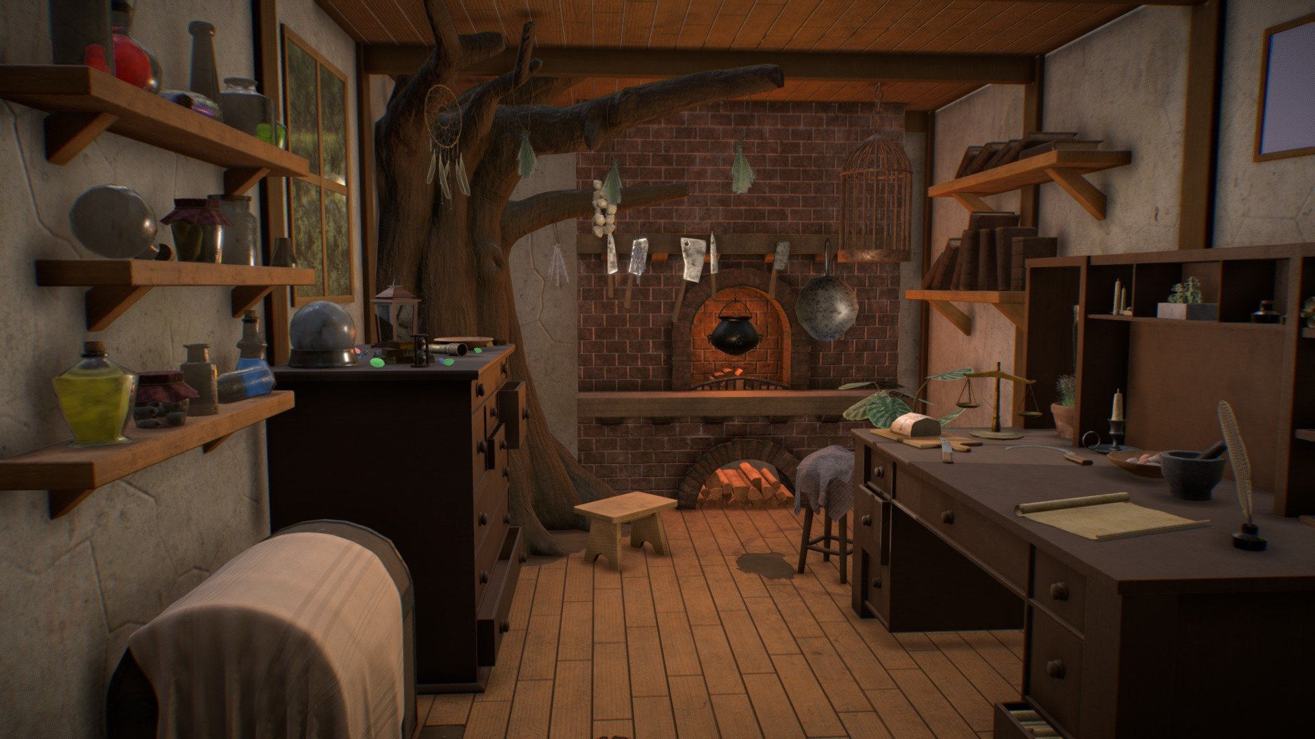 A Witches Cabin - Download Free 3D model by WarderiiK [e335361] - Sketchfab