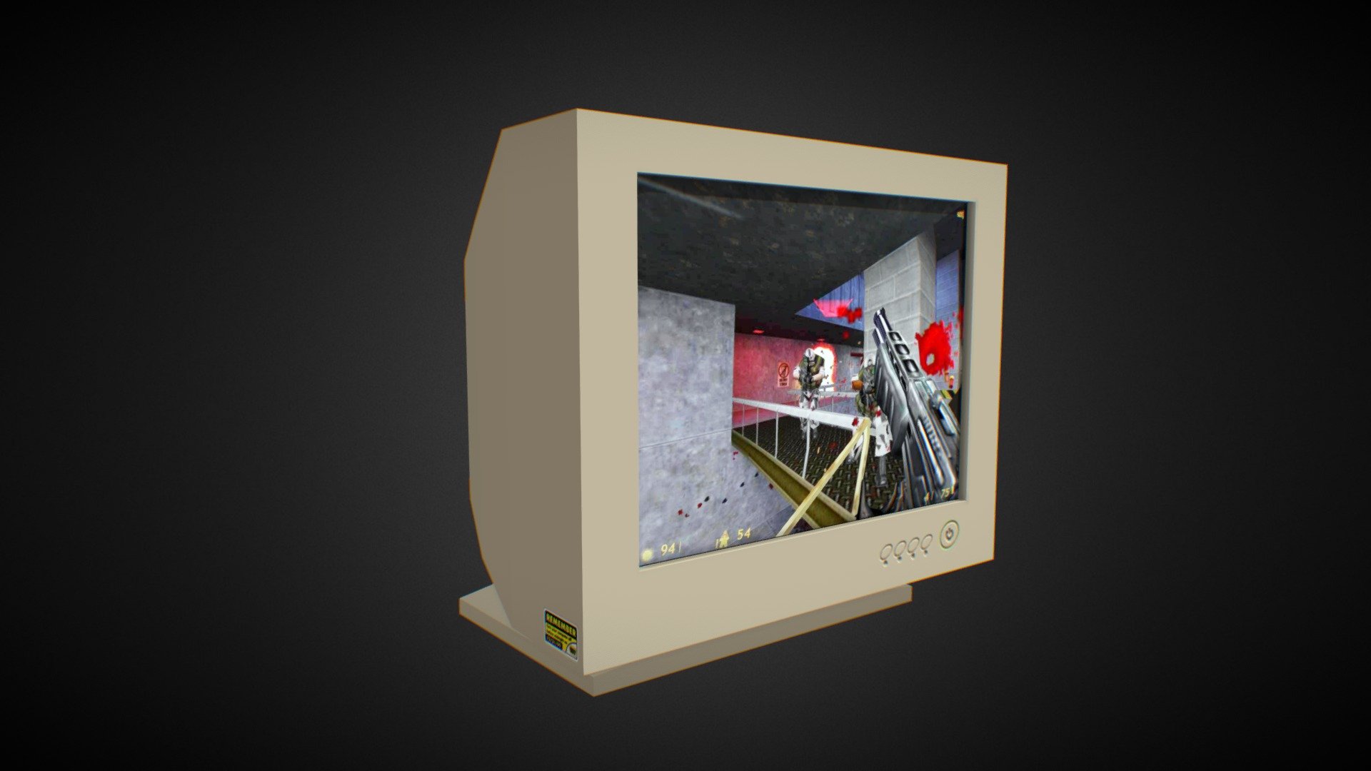 CRT Monitor - Download Free 3D model by inthegrass11 [e33a805] - Sketchfab