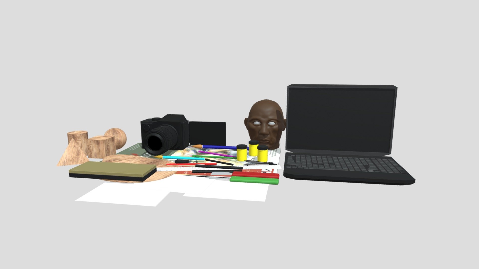 tools of fine arts - 3D model by Mo-Designer [e341021] - Sketchfab