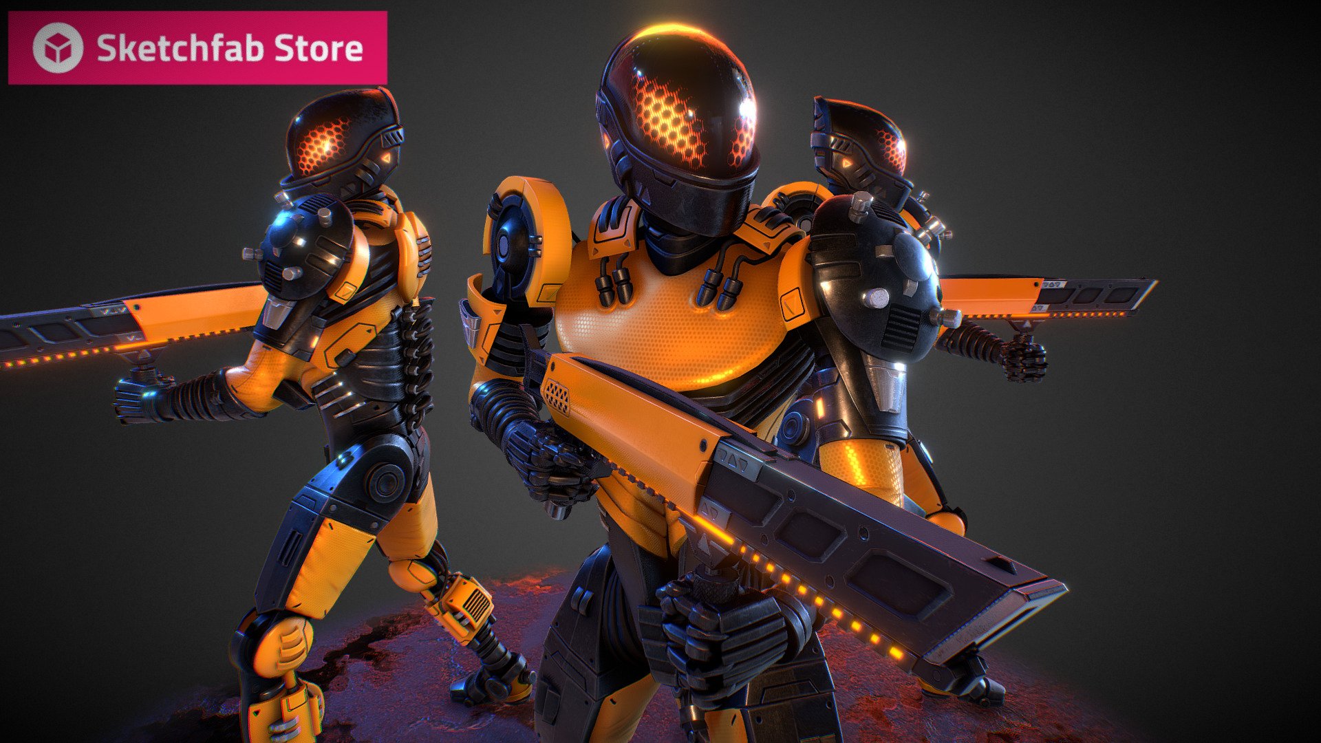 Weaponized Autonomous Sentinel Police (SKINNED) - Buy Royalty Free 3D ...
