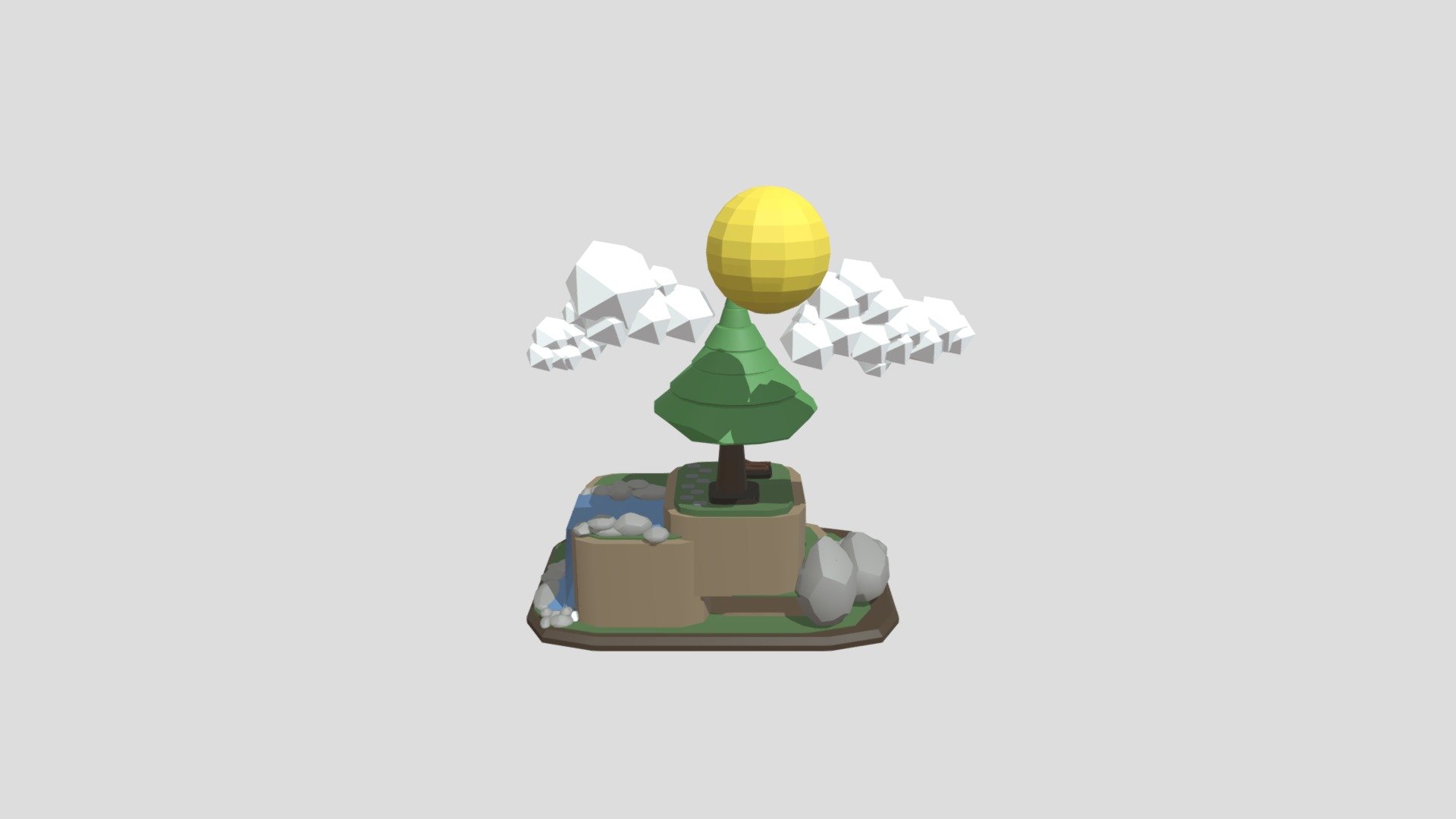 Low Poly Waterfall Scenery - 3D model by elianna rivera (@eliannarivera ...