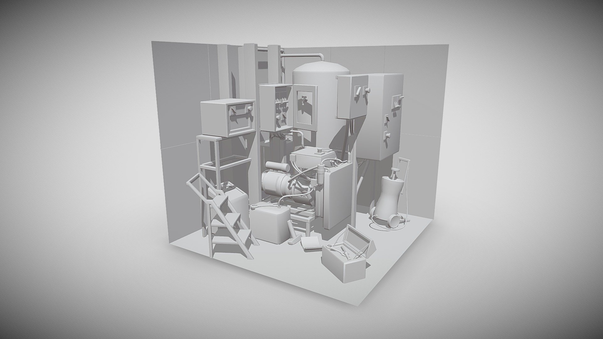 Compressor Room - Download Free 3D model by Marcin Kotula (@Marcin ...