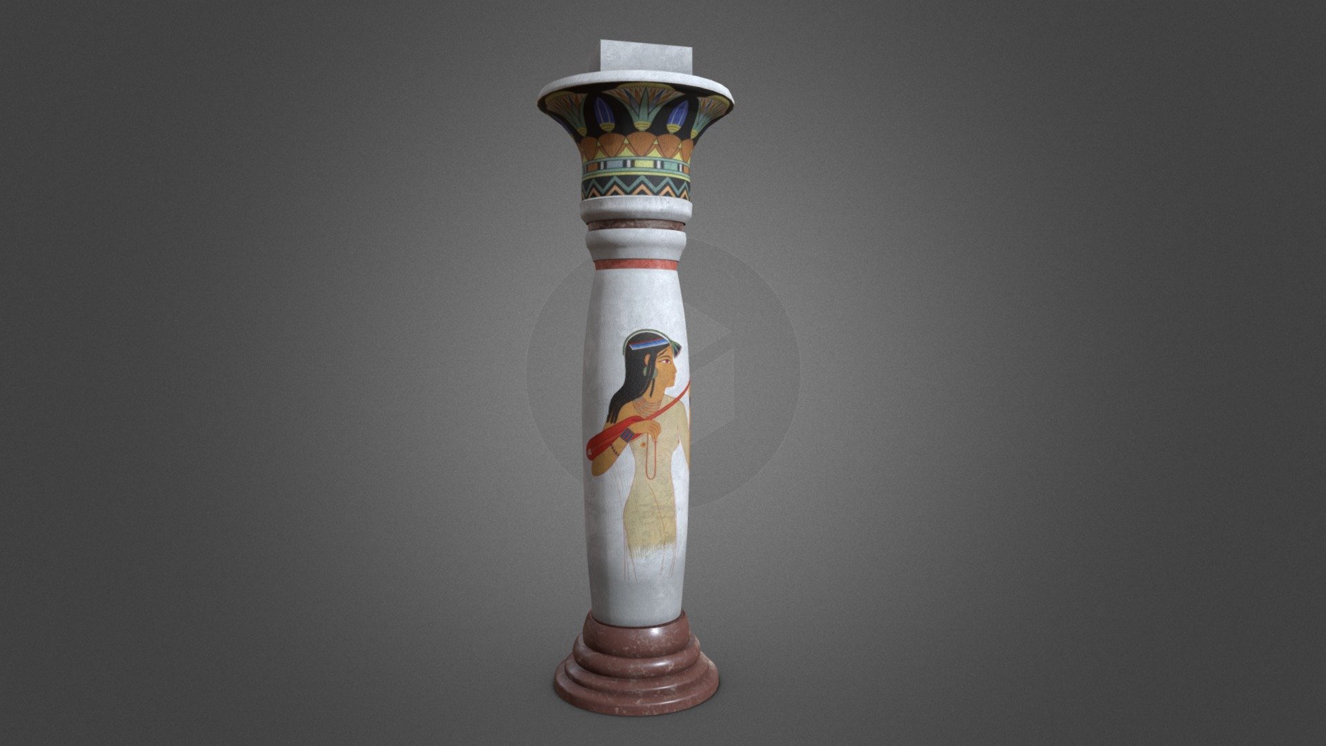 Egyptian Column with painting - Download Free 3D model by Samuel F ...