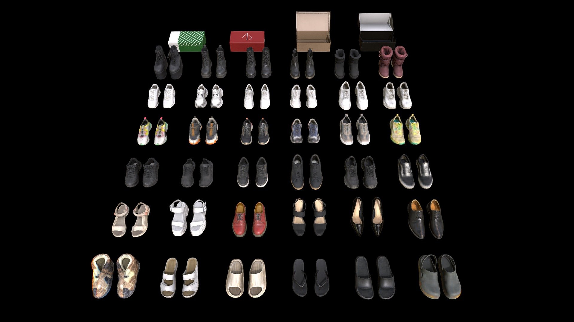Shoes Pack - 3D model by M3D (@M3Drender) [e34ad50] - Sketchfab