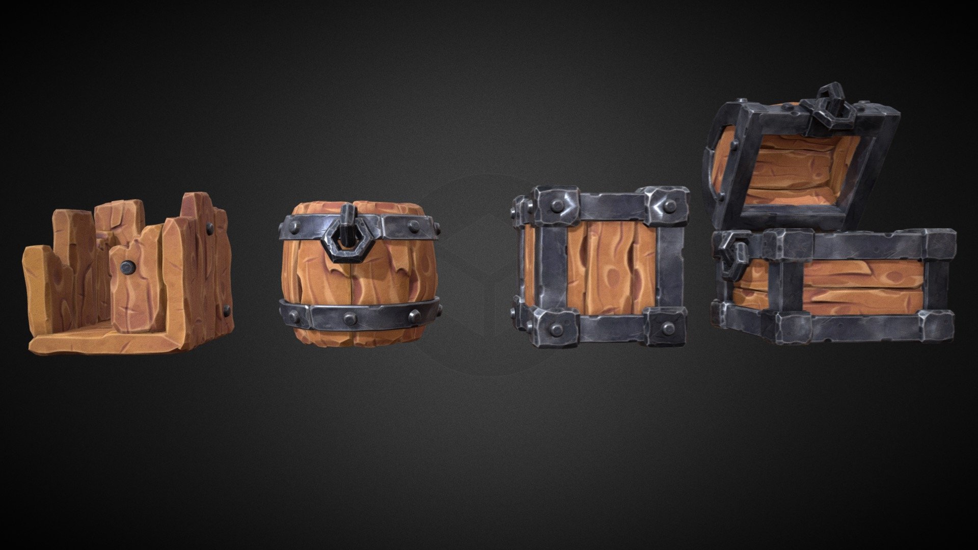 modular assets wooden - 3D model by ciudadanojonathan [e3579db] - Sketchfab