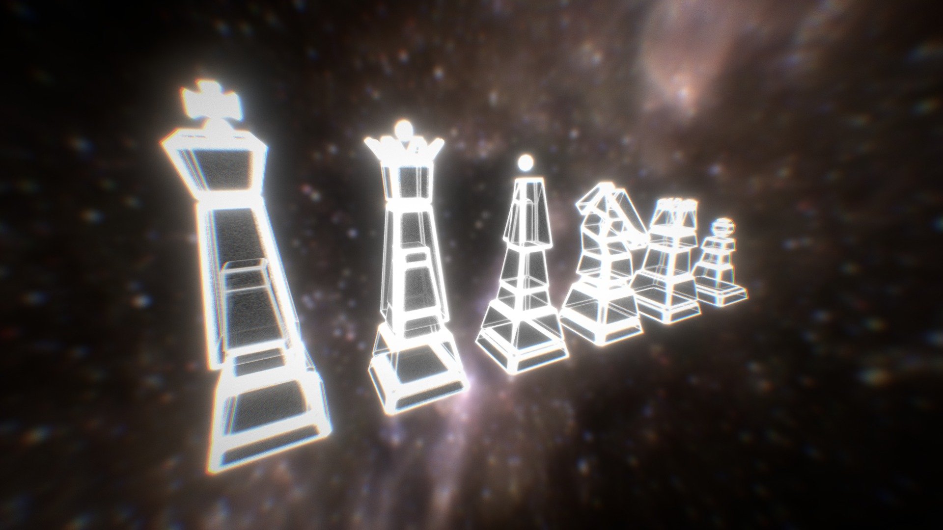 Quantum Chess - Retro Chess Set - 3D Update - 3D model by Ben Hosac Art ...