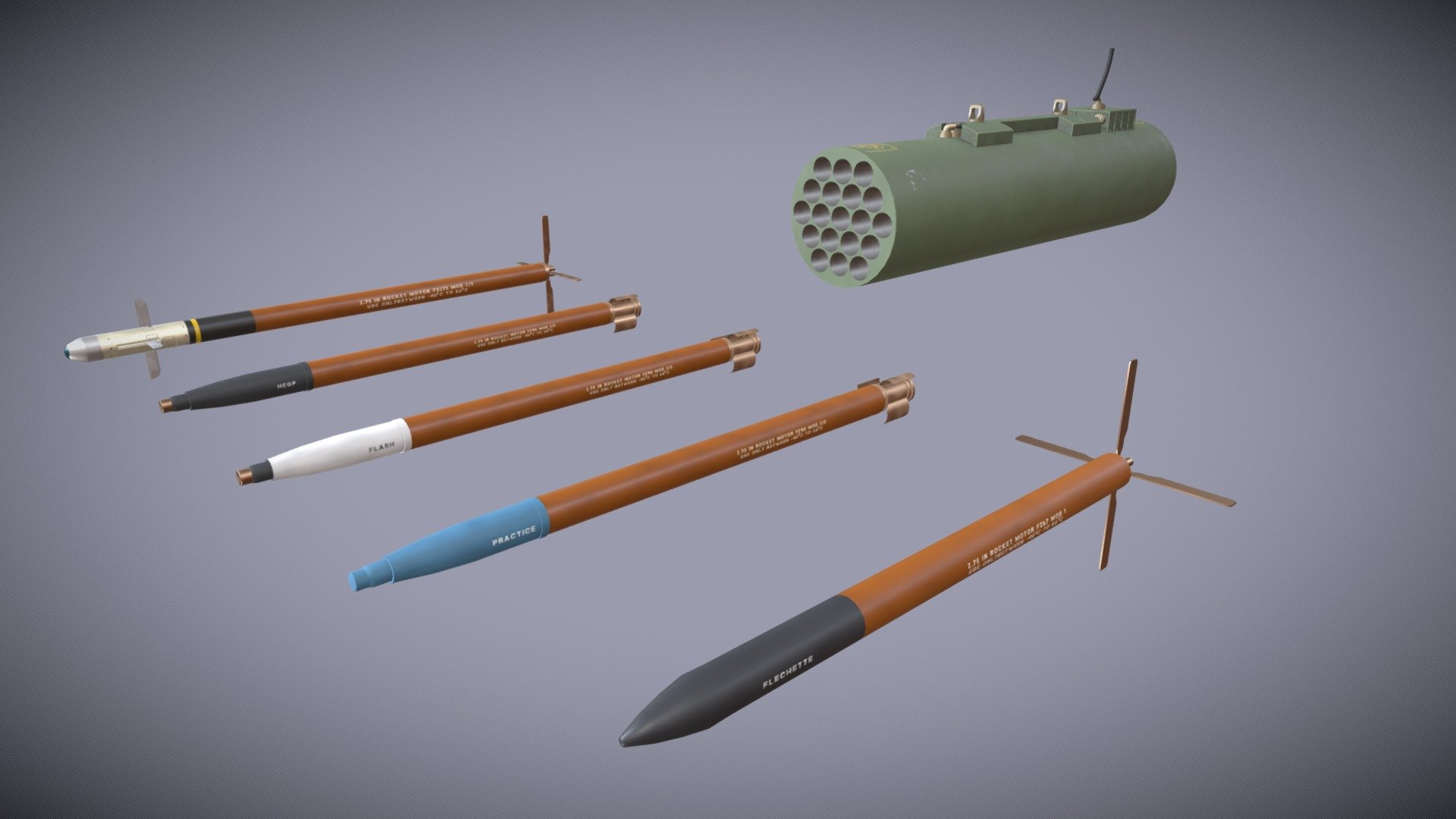 Rocket Launcher FZ225 With Missiles - Buy Royalty Free 3D model by ...