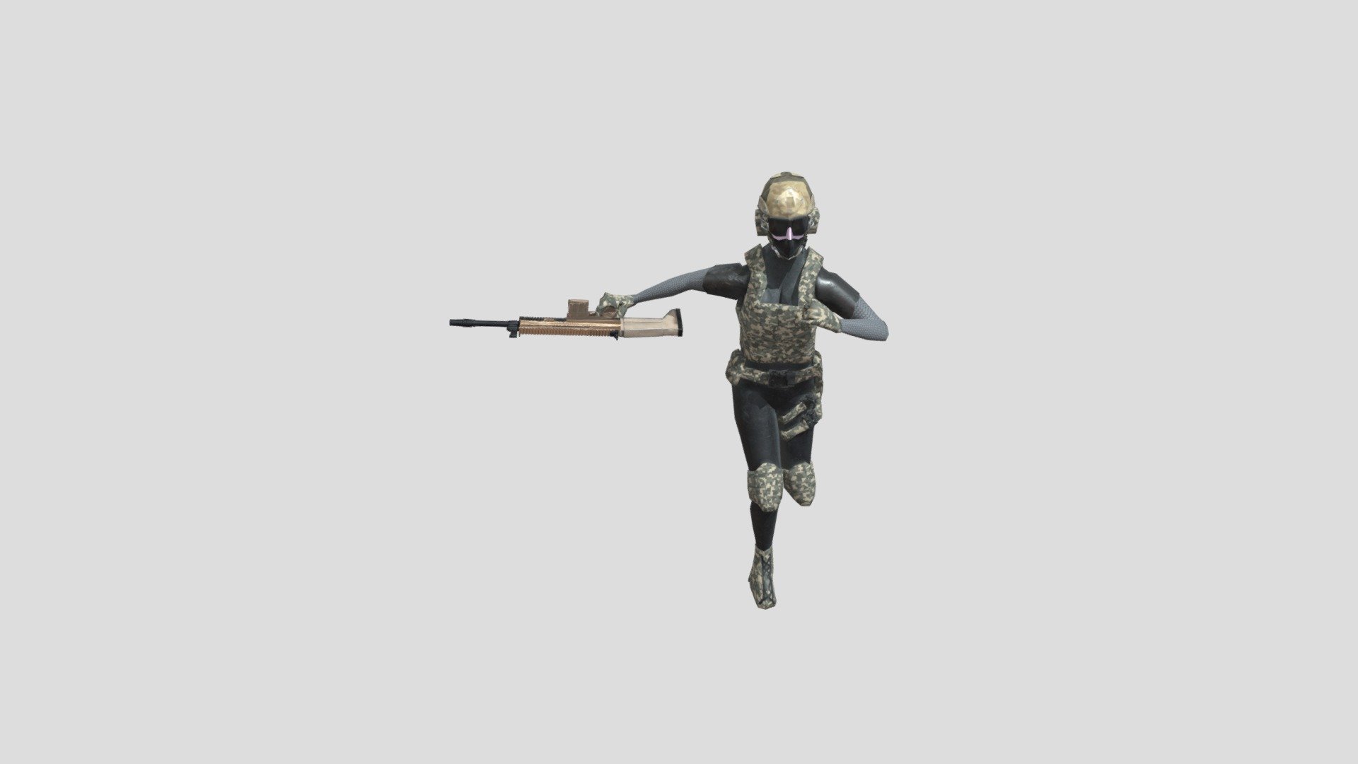 female soldier 01 runcycle - 3D model by namomahasitatapatreh [e35dec0 ...