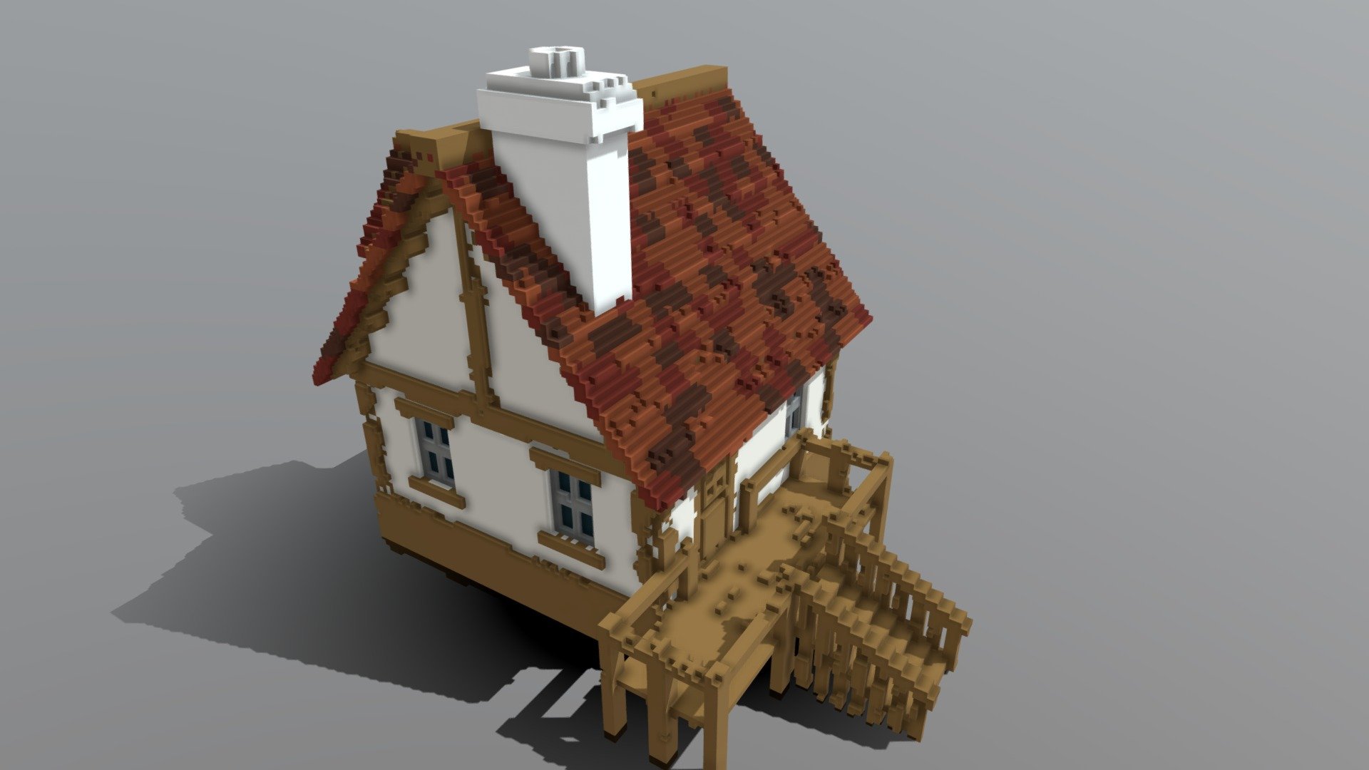 Voxel House 001 - Download Free 3D model by Giimann [e3640f1] - Sketchfab