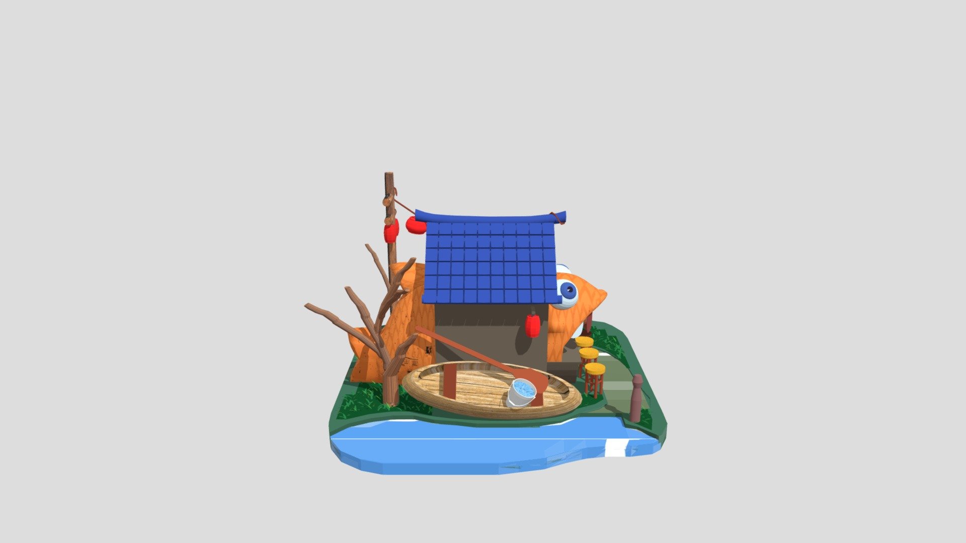 Big fish restaurant - 3D model by elisa_vinst119 [e36e08c] - Sketchfab