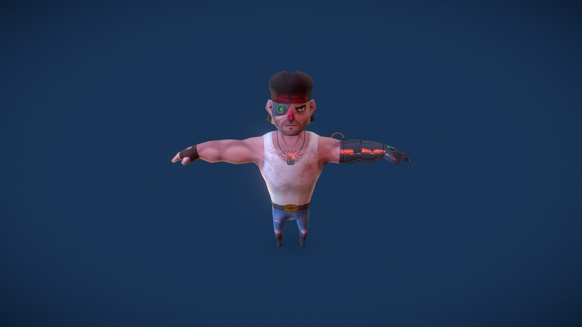 Typical American Action Hero - Hand Painted - 3D model by brunosobhie ...