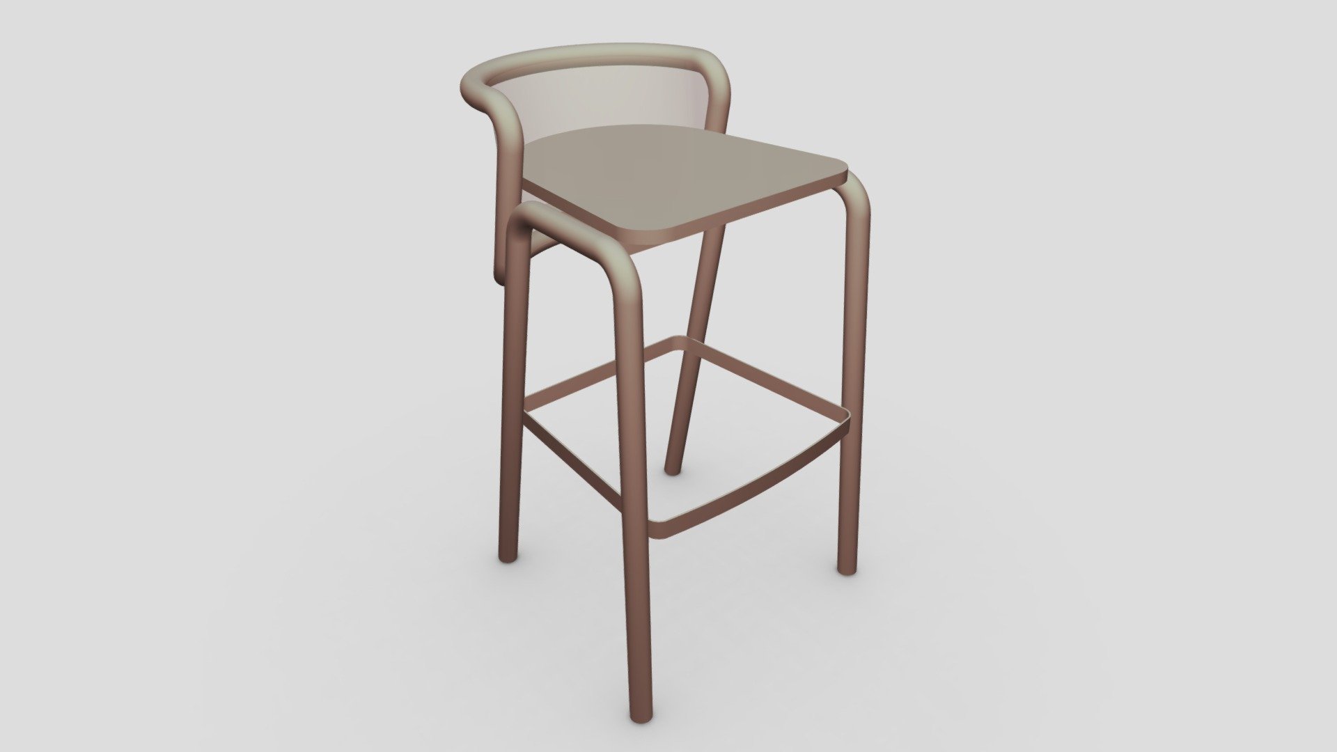 Wooden Bar Chair - 3D model by anterior design (@anteriordesign ...