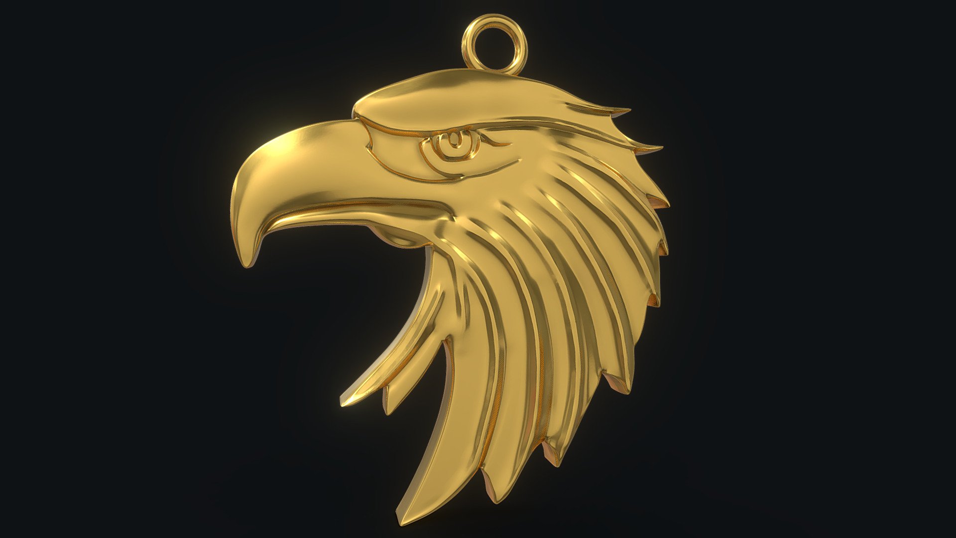 Eagle Stylized Pendant Amulet Necklace - Buy Royalty Free 3D model by ...