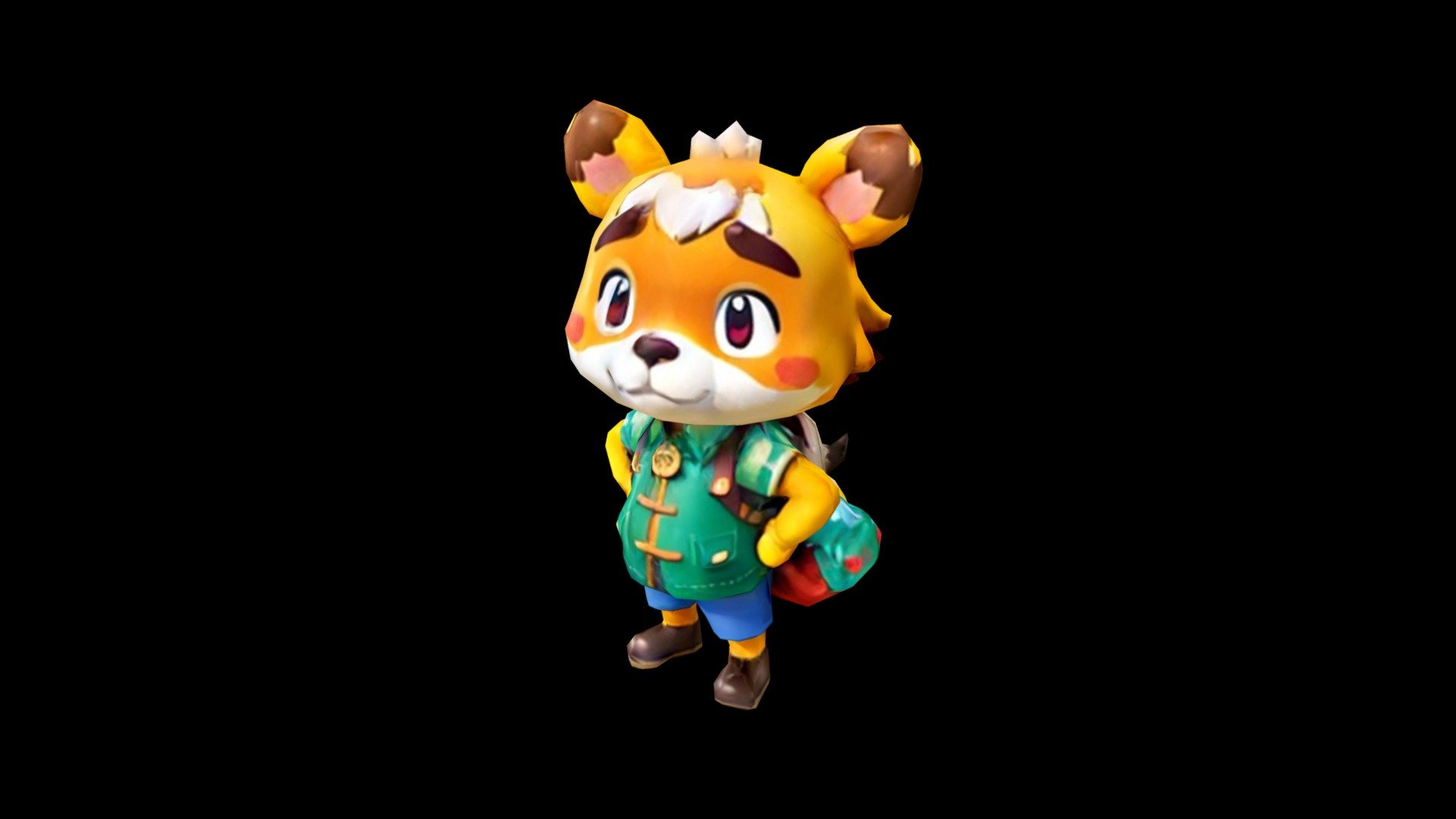 A 3D animal crossing character, a fox, is wearin - Download Free 3D ...