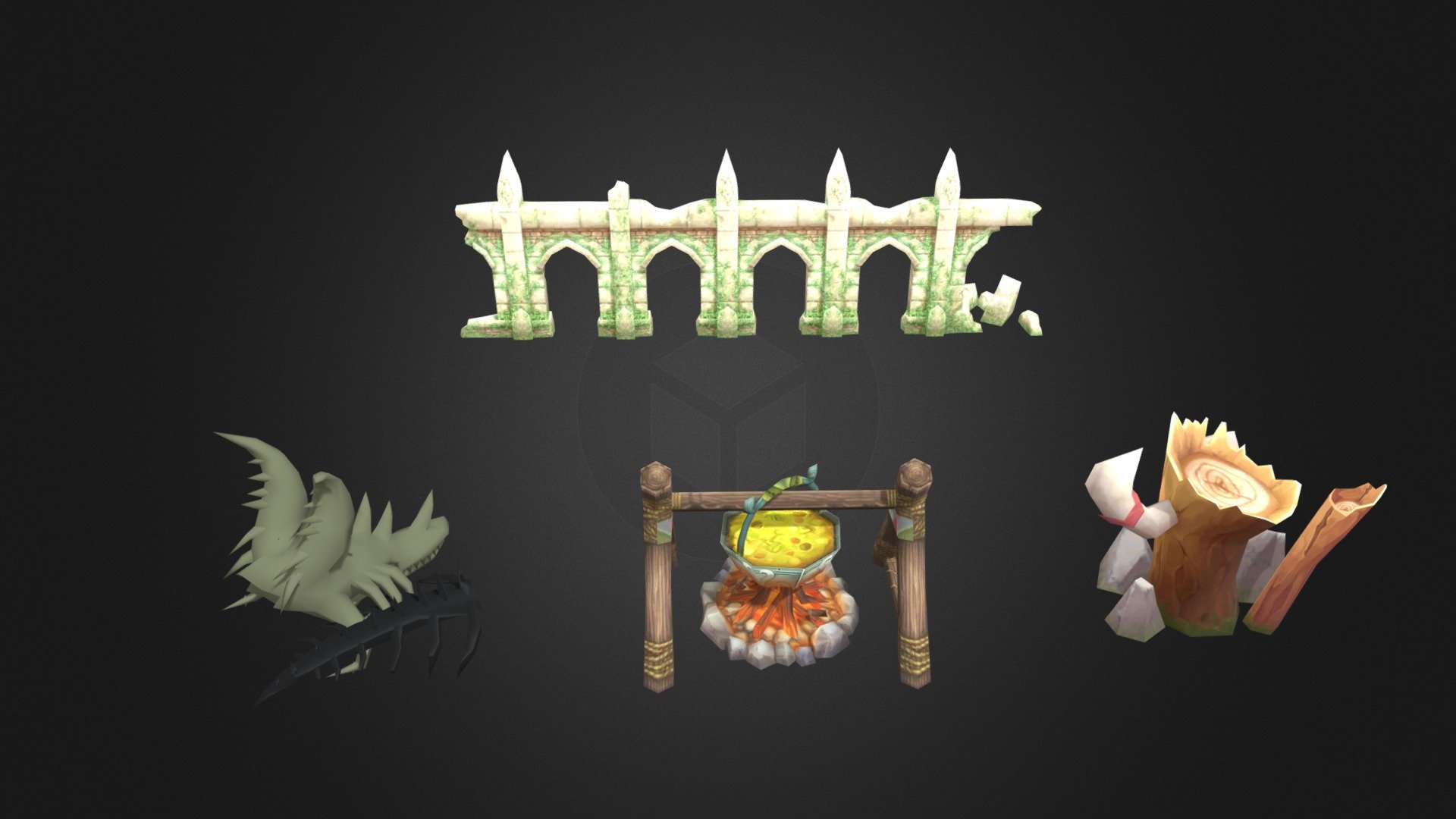 Tribal Forest Obstacle Items - Buy Royalty Free 3D model by ...