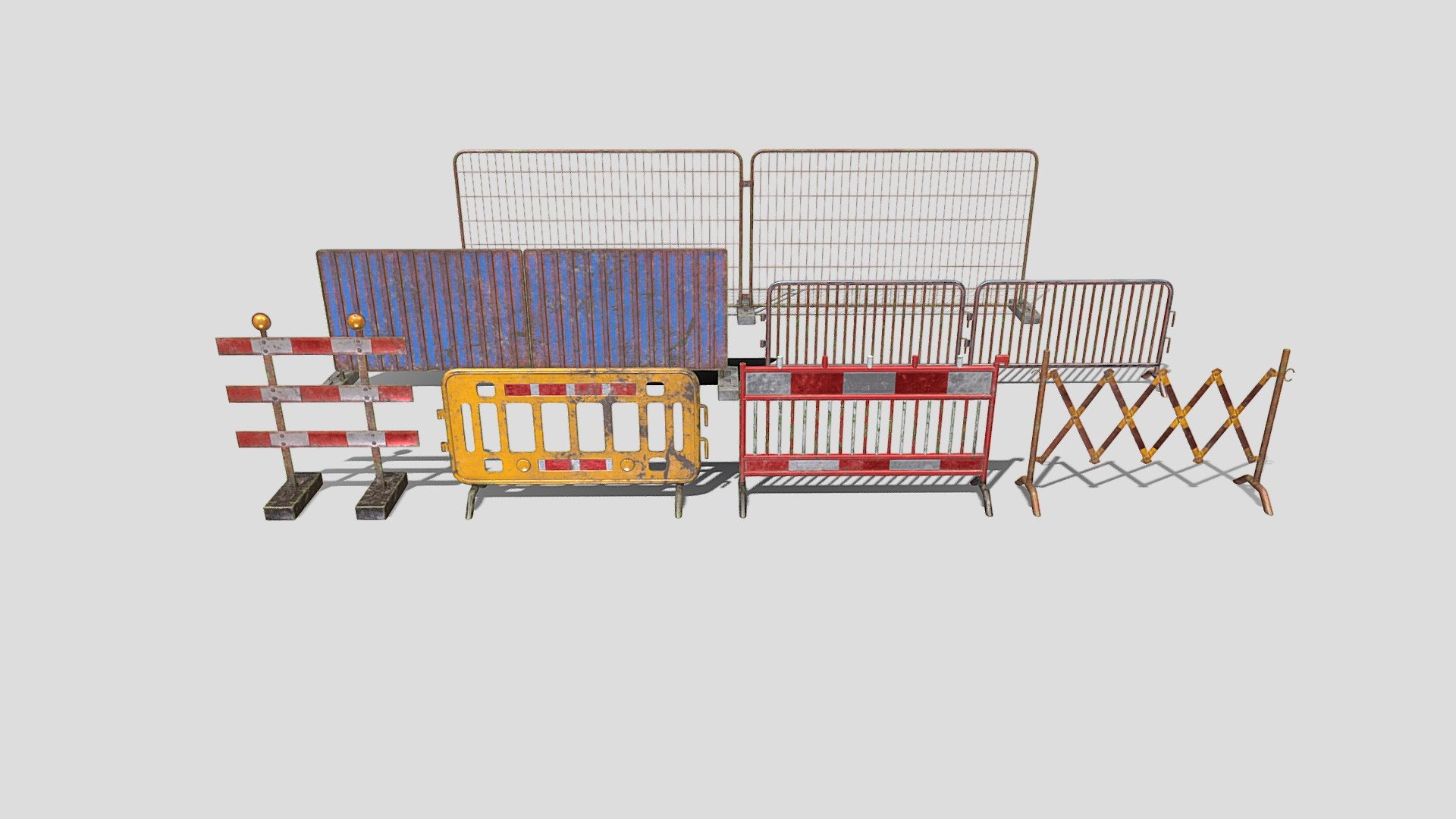 Construction site barrier pack V1 weathered - Buy Royalty Free 3D model ...