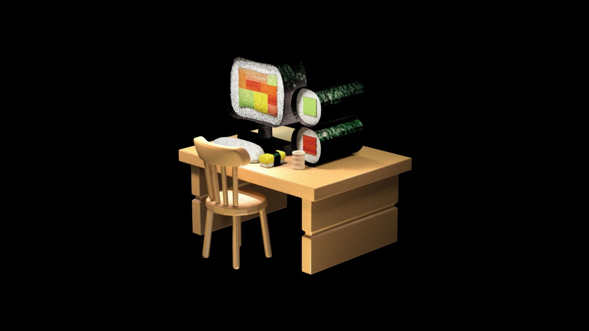 Sushi Computer - 3D model by Tin Pui-yiu (@TinPuiYiu) [e391be8] - Sketchfab