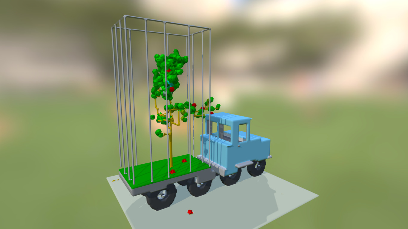 Tree on wheels - 3D model by catilaporte [e3967e1] - Sketchfab