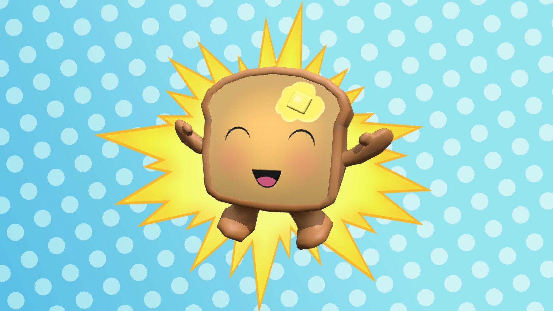 Cute Toast - Download Free 3D model by TayBZ [e39a4a5] - Sketchfab