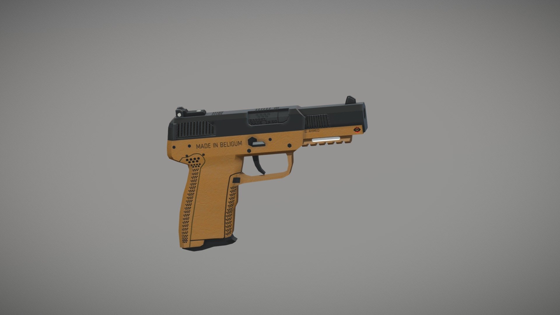 FN57 Gun - 3D model by Saleh Ahmed (@SalehAhmed) [e39f11f] - Sketchfab