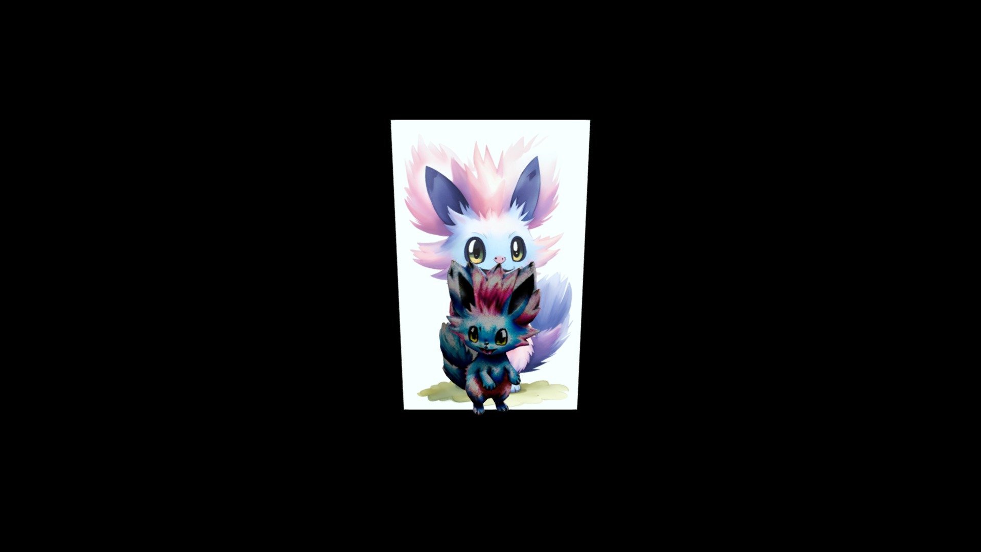 pokemon fan art of a furry, pink and blue pokem - Download Free 3D ...