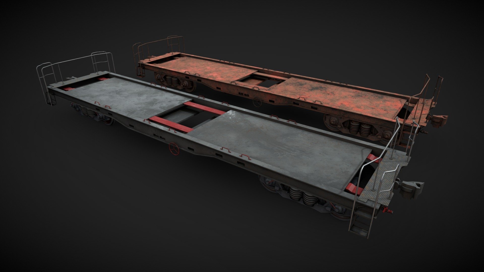 Flatbed rail car - Buy Royalty Free 3D model by maxpsr [e3a4d51 ...