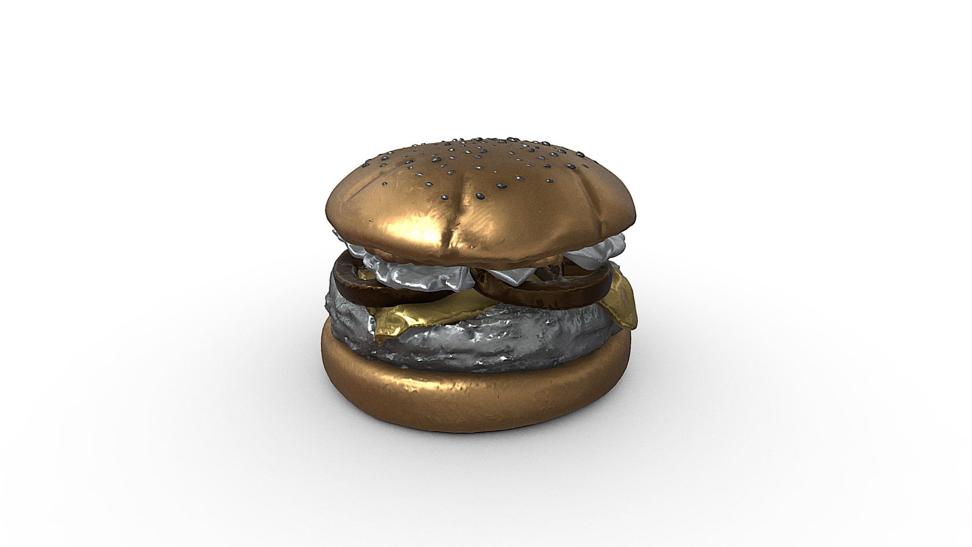 Metallic gold and silver burger - Buy Royalty Free 3D model by alban ...