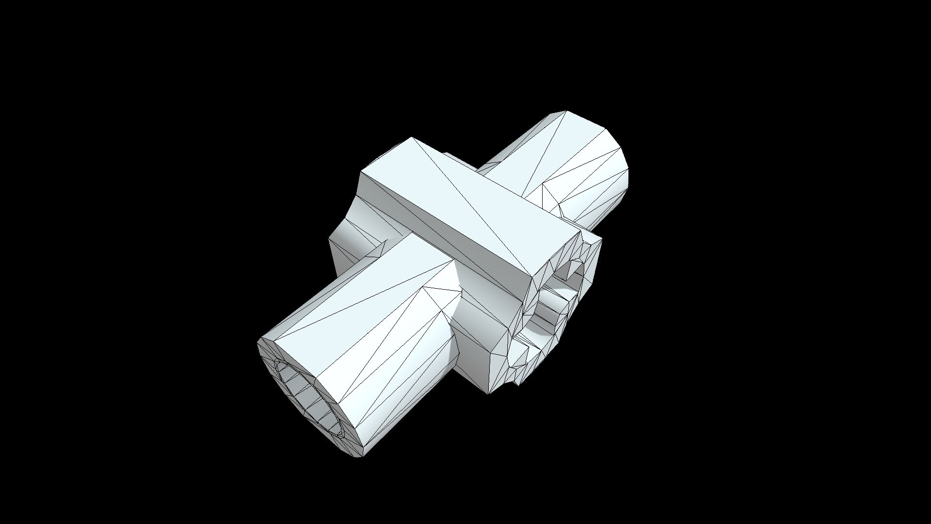 Axle Connector Hub with Two Bar Holders Pe - 3D model by ...