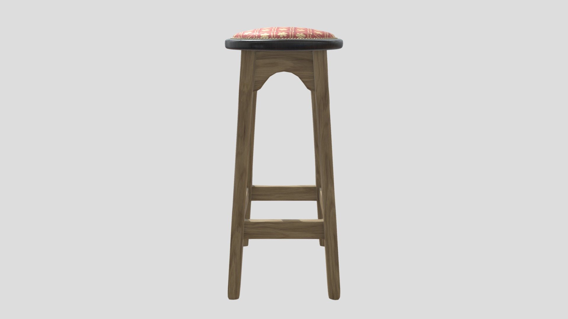 Tall Irish Pub Stool - Red Upholstery - 3D model by PConolly [e3bc992 ...