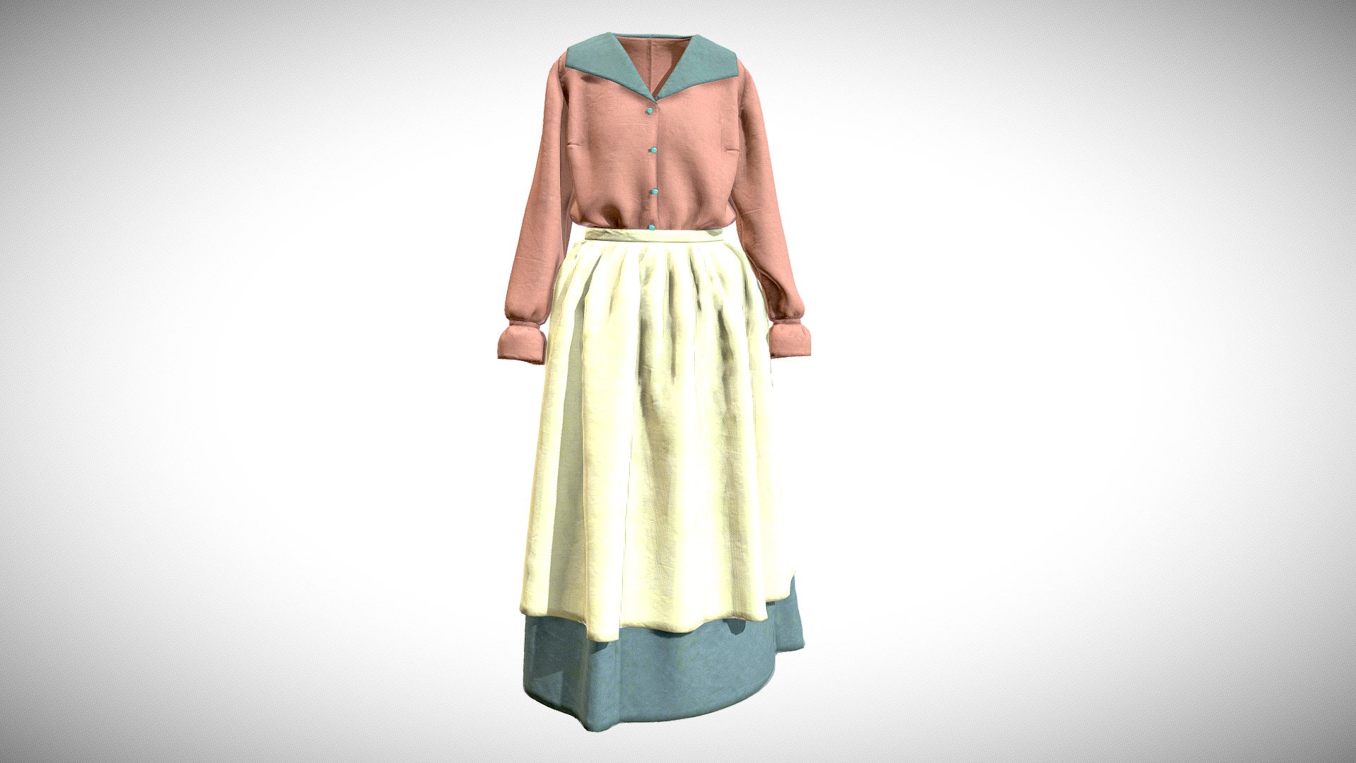 Women's #1 costume from a historical engraving - Download Free 3D model ...