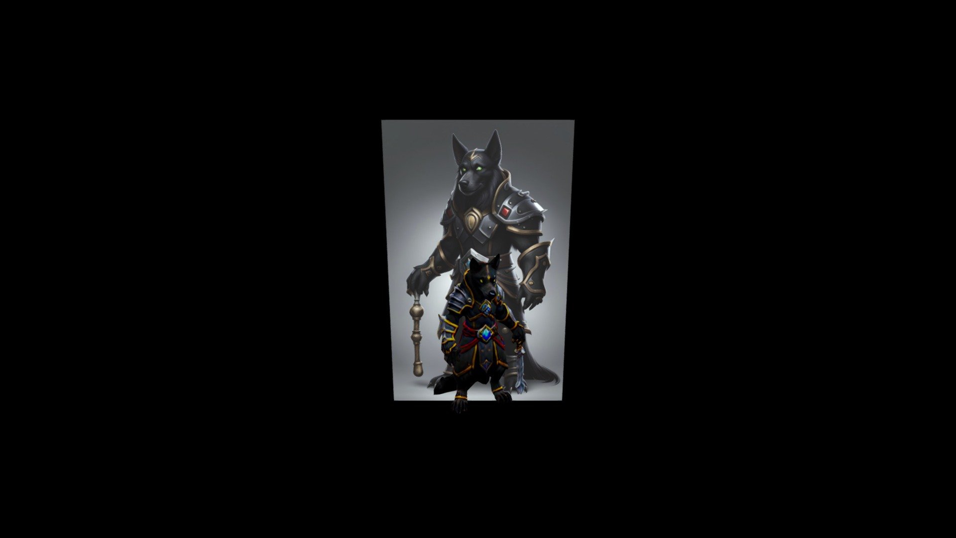 a black wolf with a sword and armor - Download Free 3D model by klrxyz ...