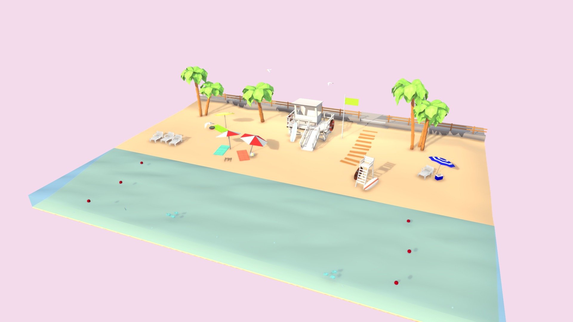 Beach please - 3D model by arthurba [e3c57de] - Sketchfab