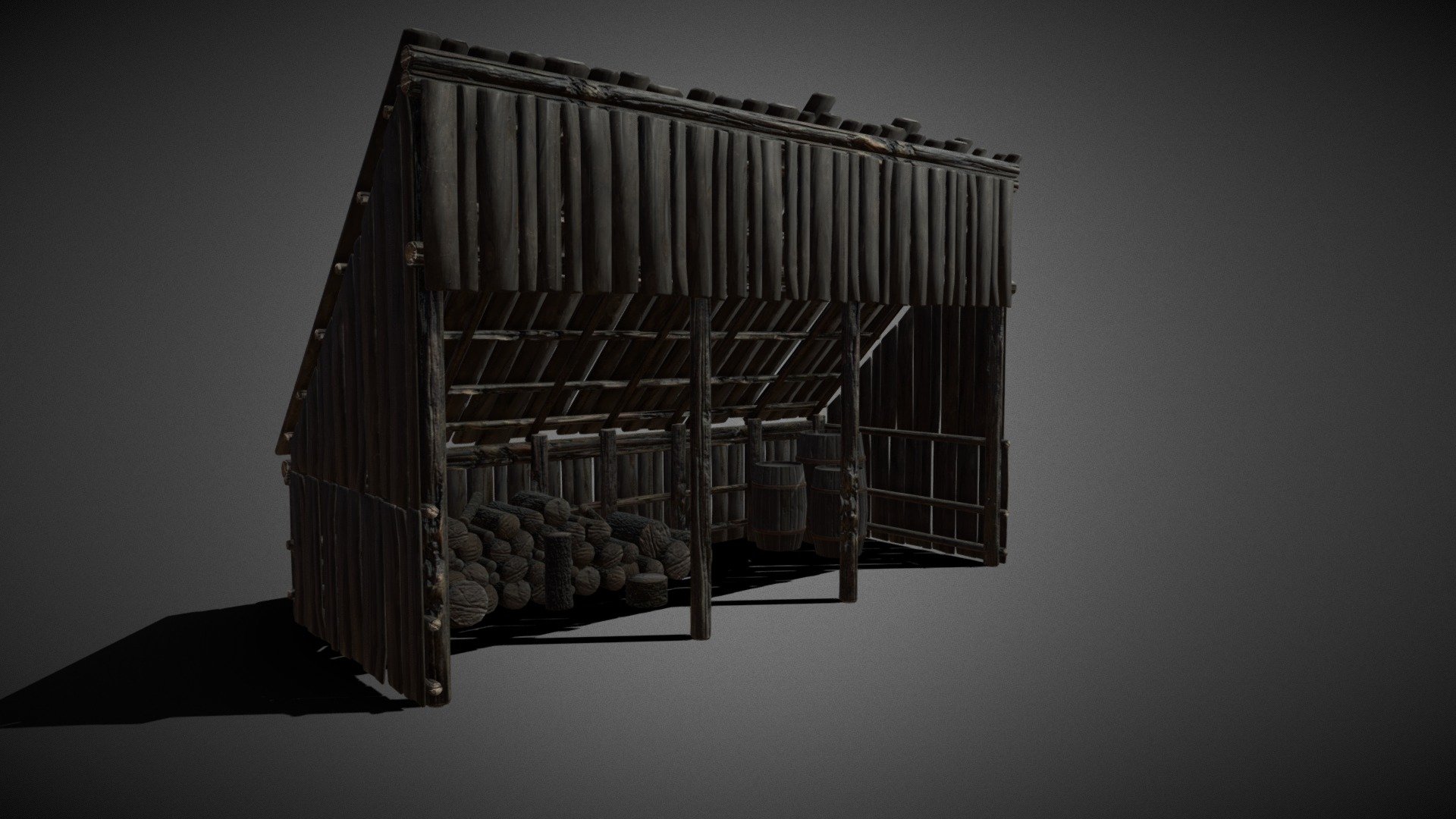 Low Poly Woodenstorage - 3D model by 3DFoxHound [e3cebc7] - Sketchfab