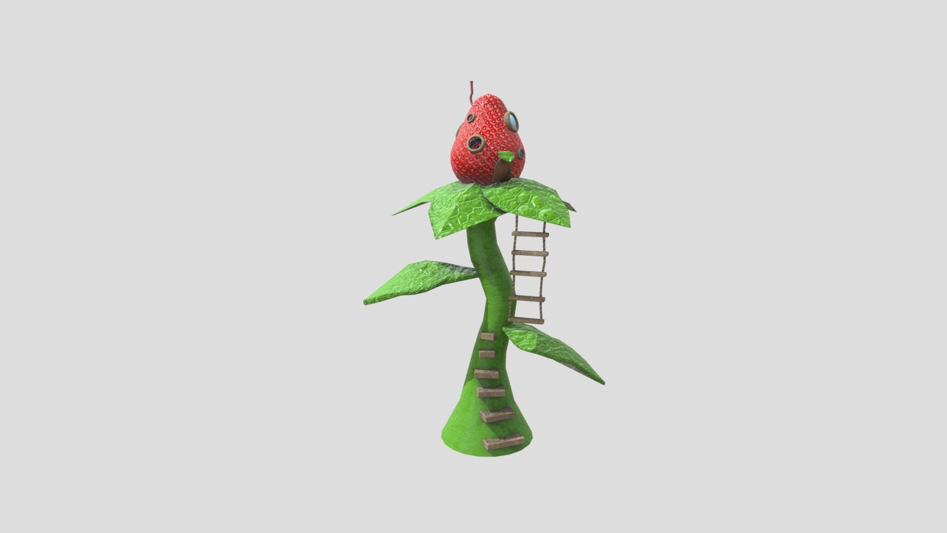 strawberry treehouse V2 - 3D model by Amj15 [e3d2ed0] - Sketchfab