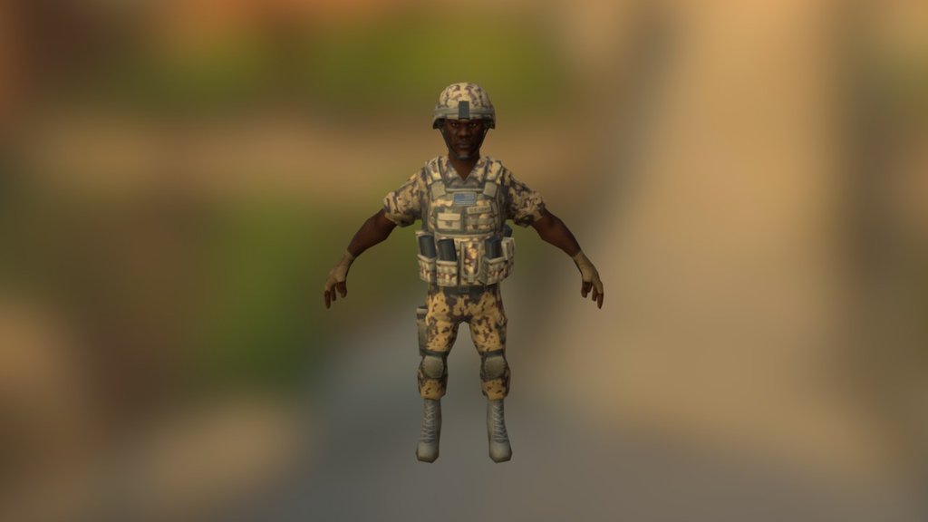 Soldier Low Poly - 3D model by ssaraksh [e3d78db] - Sketchfab