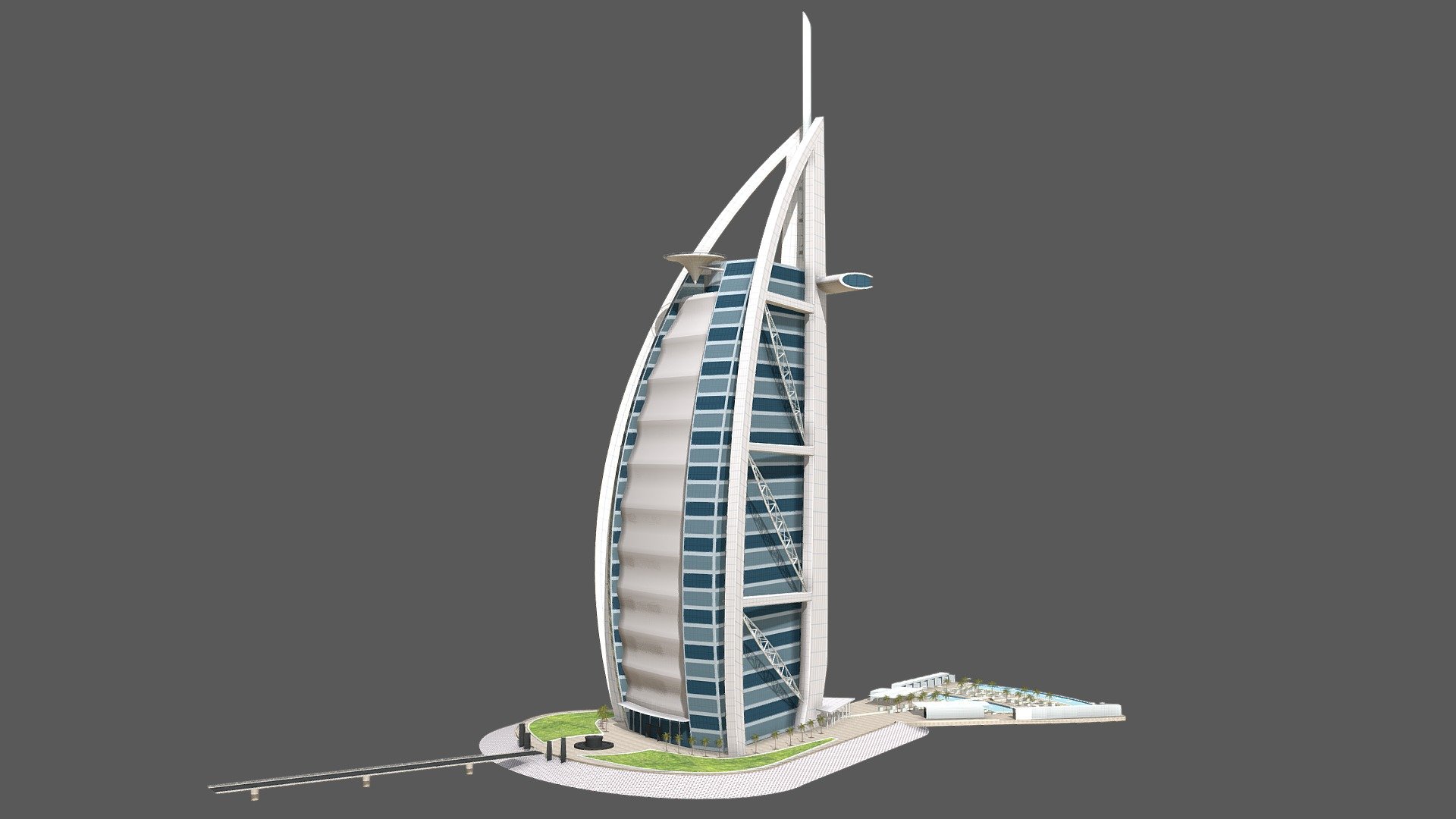 Burj al arab - Dubai - Buy Royalty Free 3D model by 1Quad (@1.Quad ...